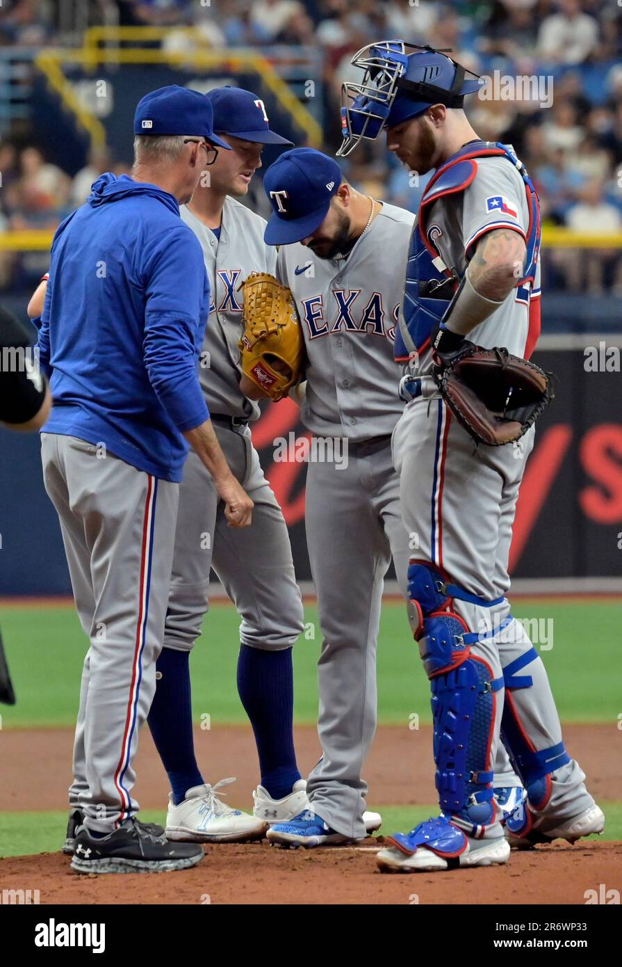 Tampa, United States. 11th June, 2023. Texas Rangers pitching coach ...