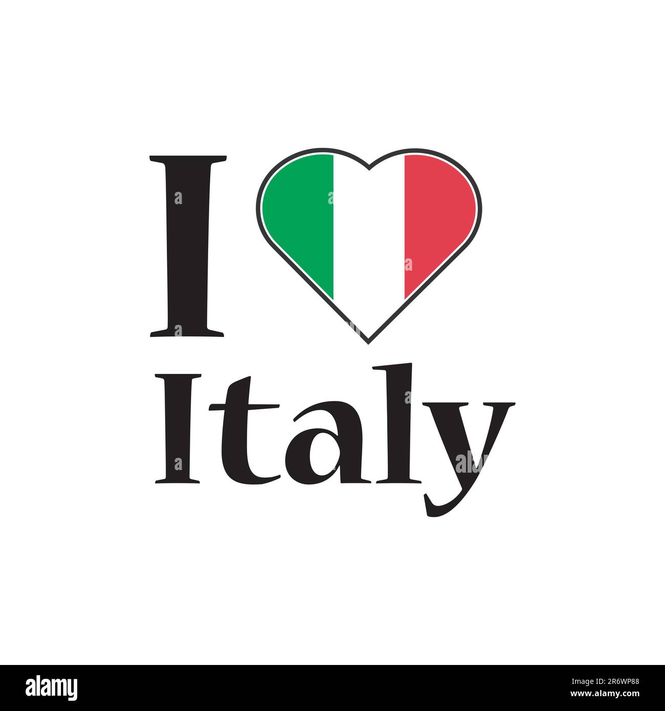 I love Italy text with heart icon for greeting card, poster, t shirt ...