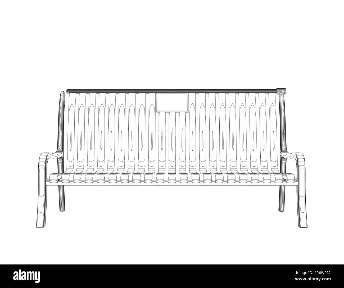 Outline Vector Bench isolated. Wooden bench isolated on white ...