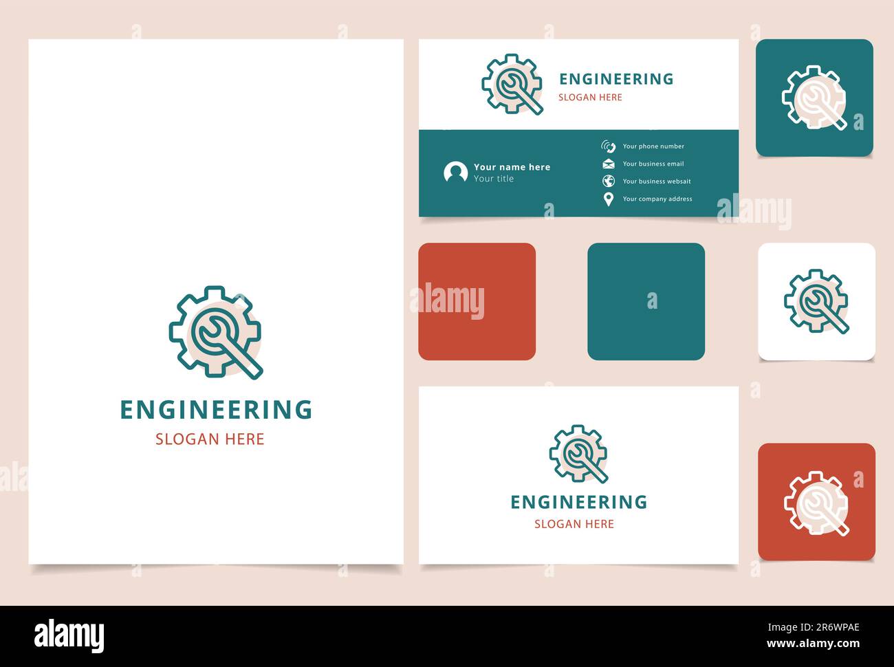 Engineering logo design with editable slogan. Branding book and ...