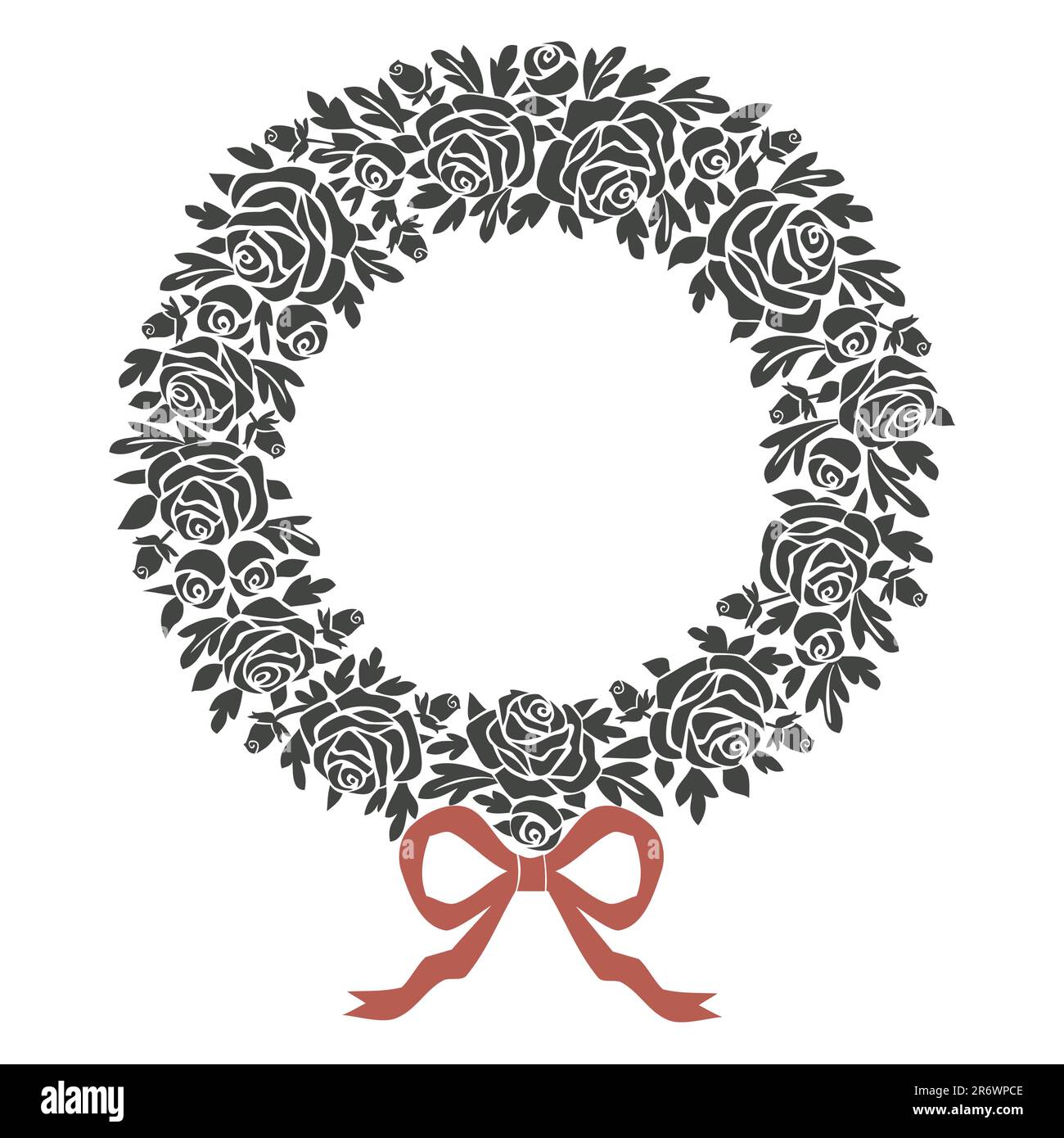 Roses wreath silhouette, vector images scale to any size Stock Vector ...