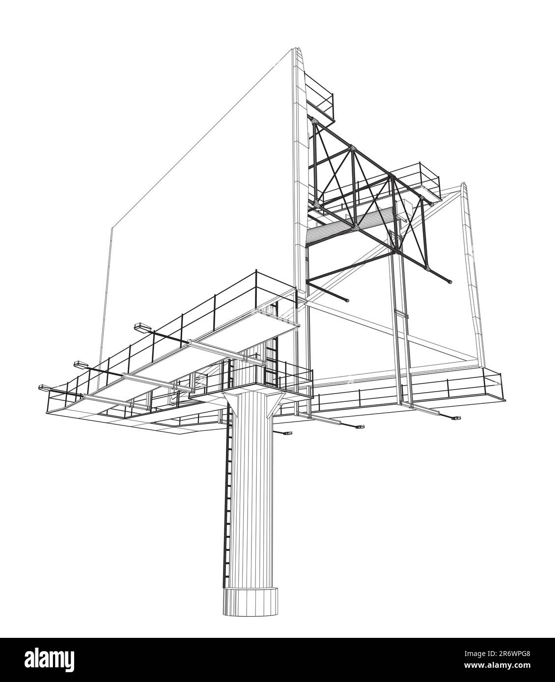Wireframe big billboard. Mockup for your advertisement and design ...