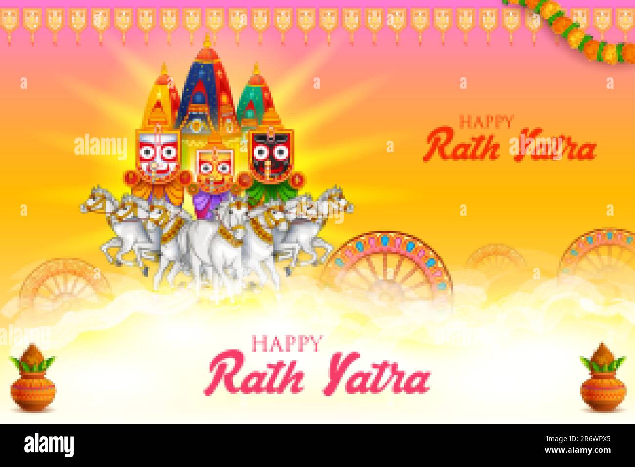 illustration of chariot of Lord Jagannath, Balabhadra and Subhadra on ...