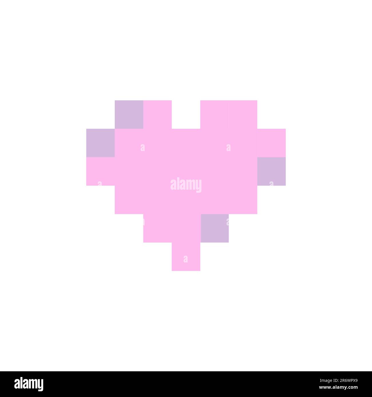 Pink heart in pixel art style. Vector illustration Stock Vector Image ...
