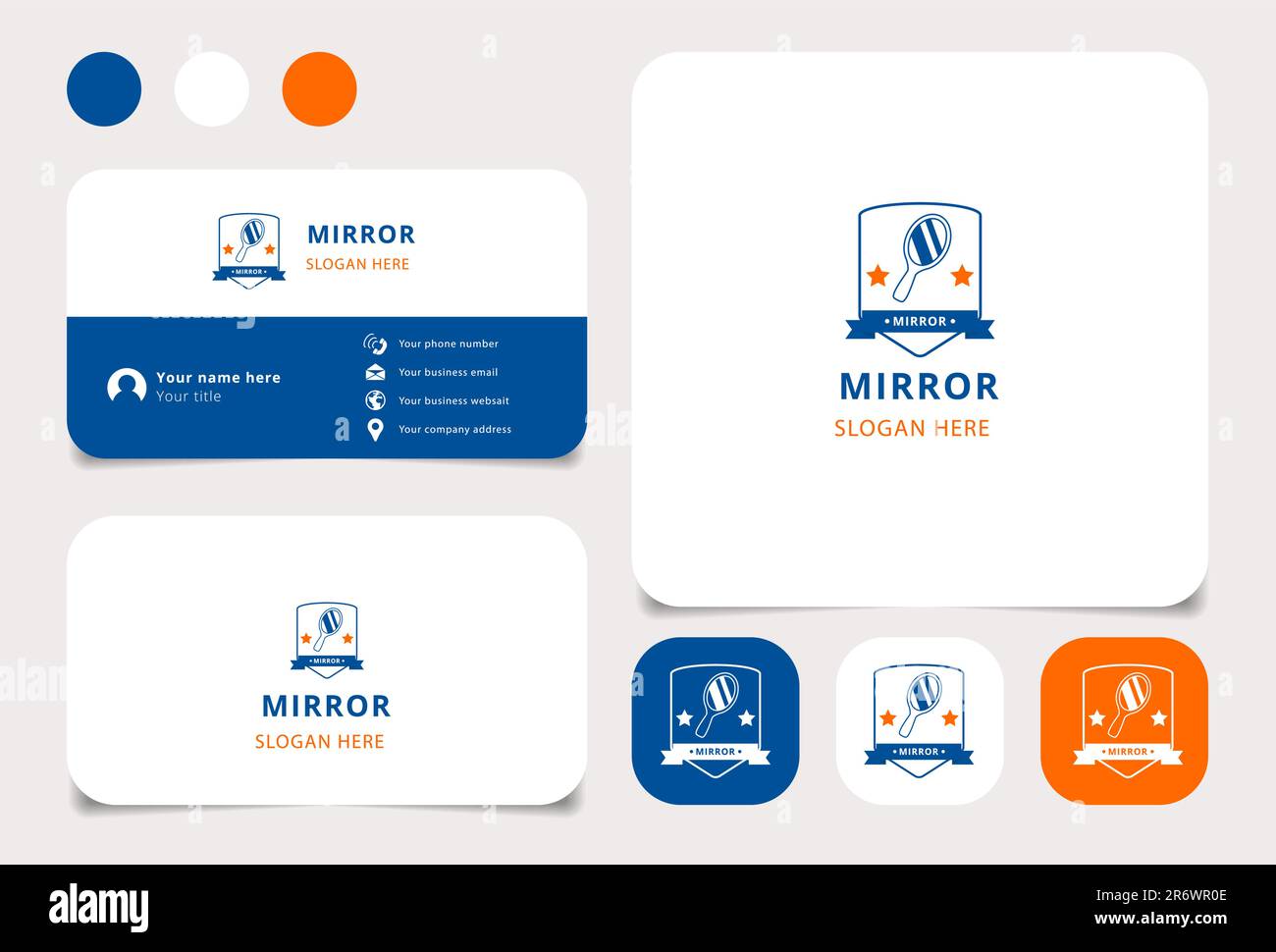 Mirror logo design with editable slogan. Branding book and business ...