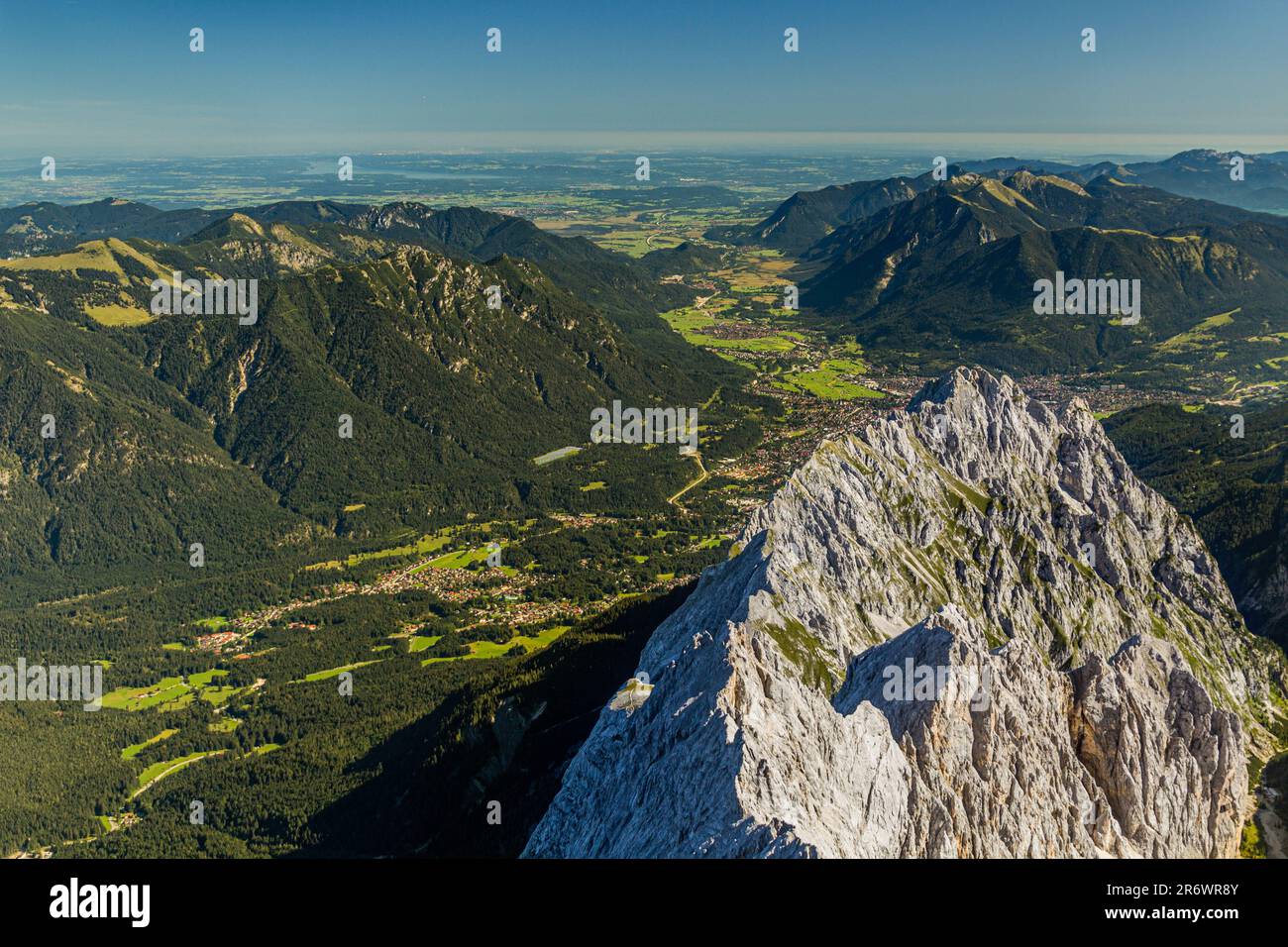 Loisach valley viewed from Zugspitze, Germany Stock Photo - Alamy
