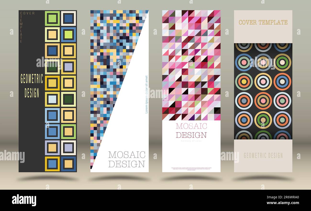 A set of designs of different styles. Template for background, cover ...