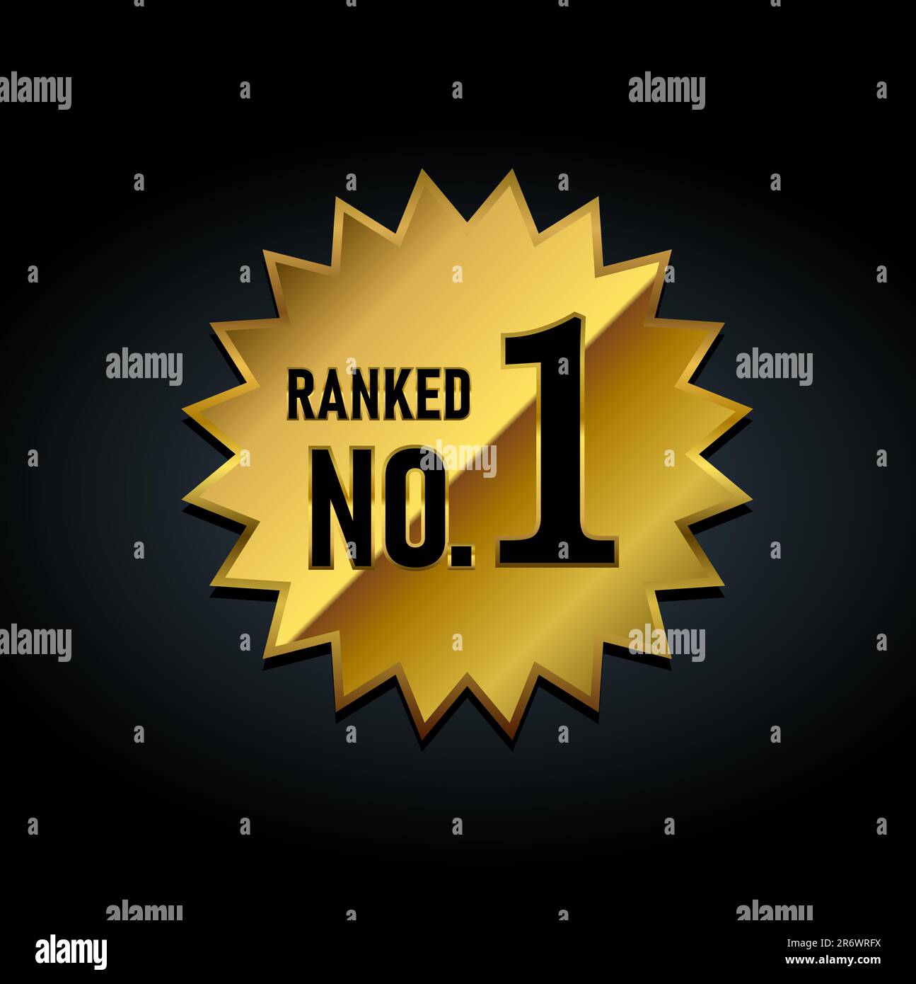 Rankked NO.1 golden badge vector illustration Stock Vector Image & Art ...
