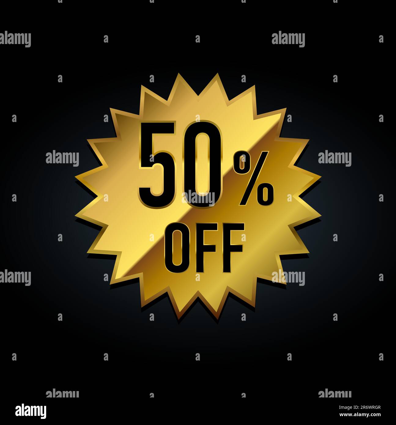 50% off golden badge vector illustration Stock Vector Image & Art - Alamy