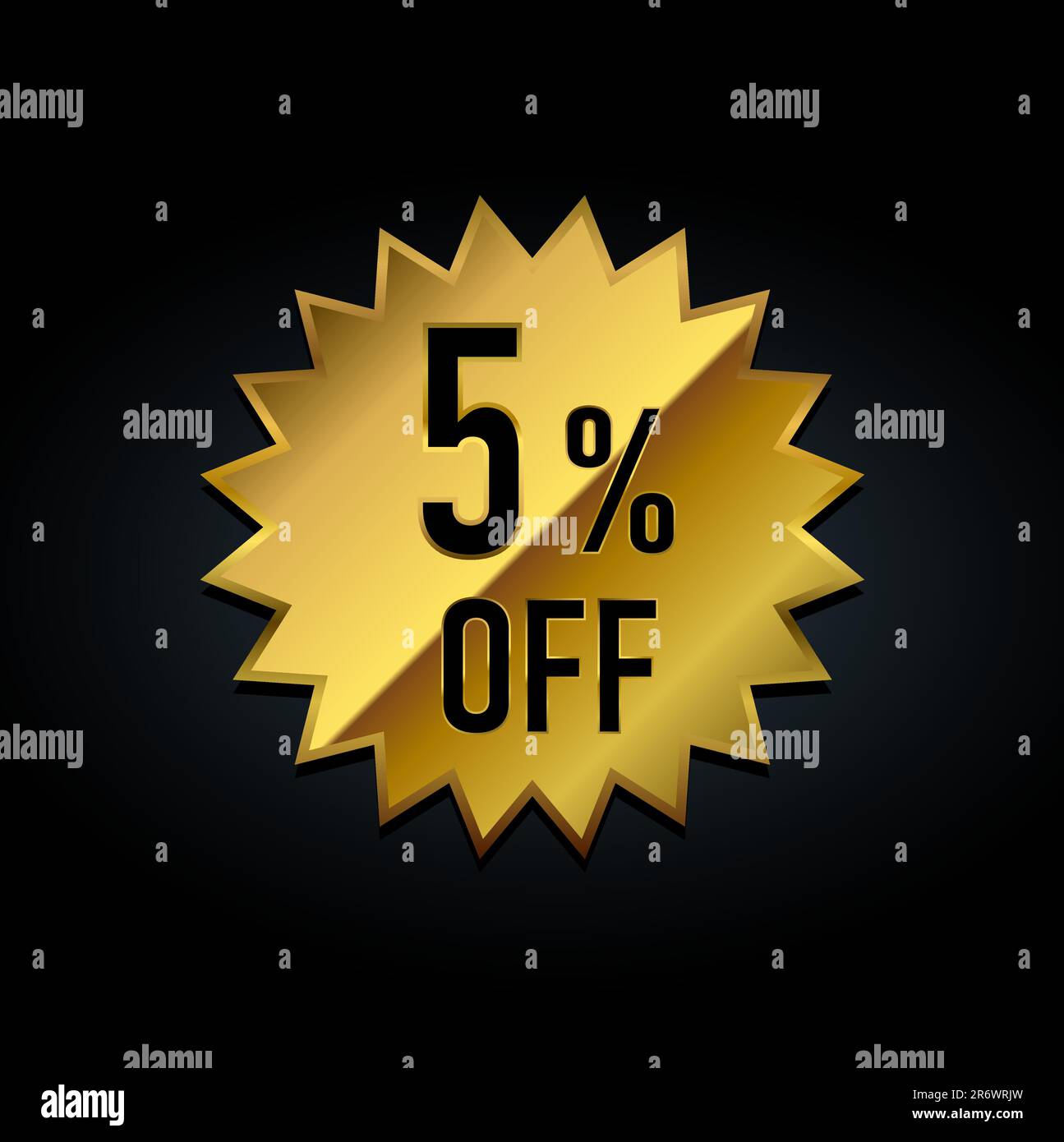 5% off golden badge vector illustration Stock Vector Image & Art - Alamy