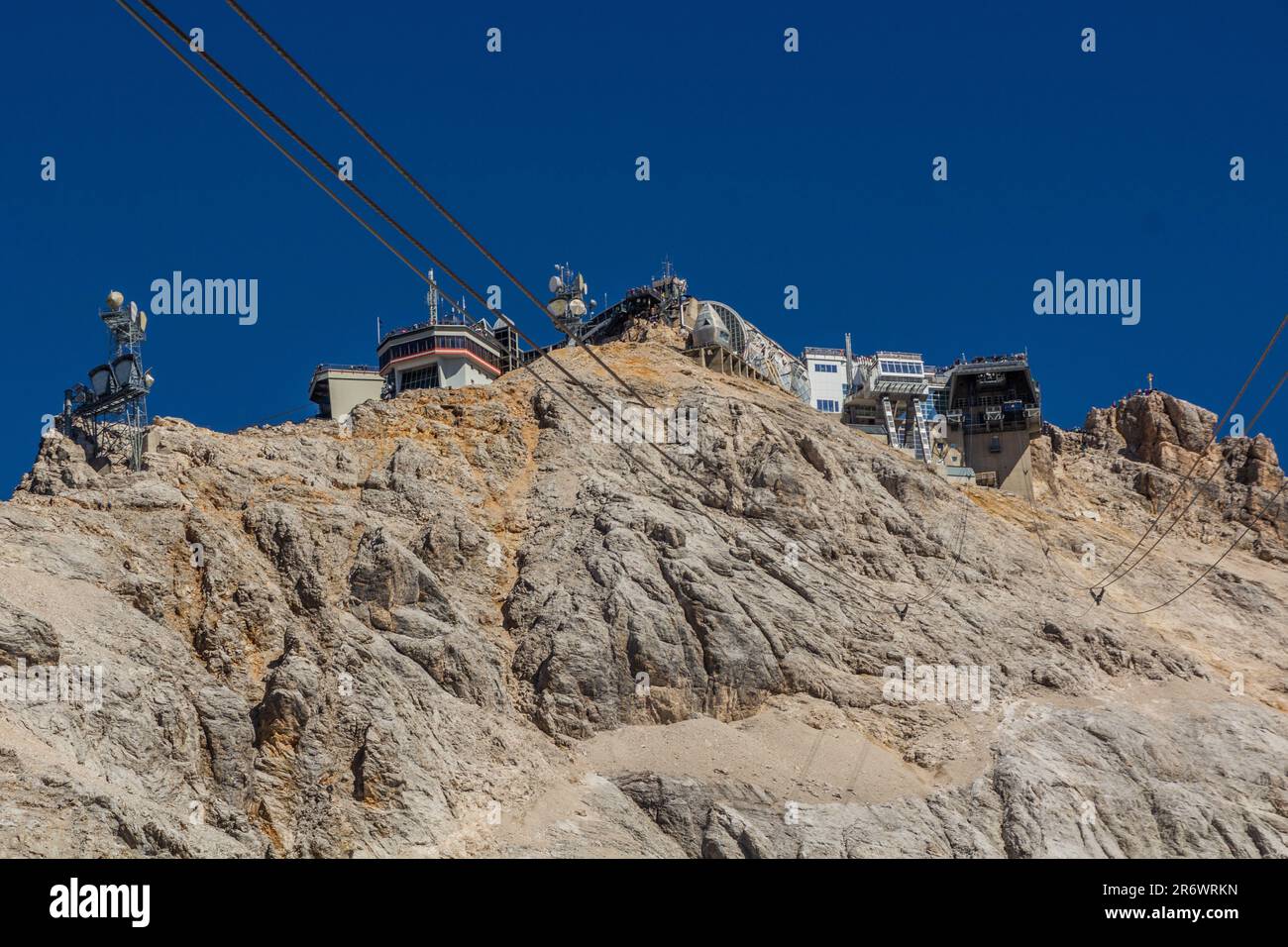 View of Zugspitze mountain platform, Germany Stock Photo - Alamy