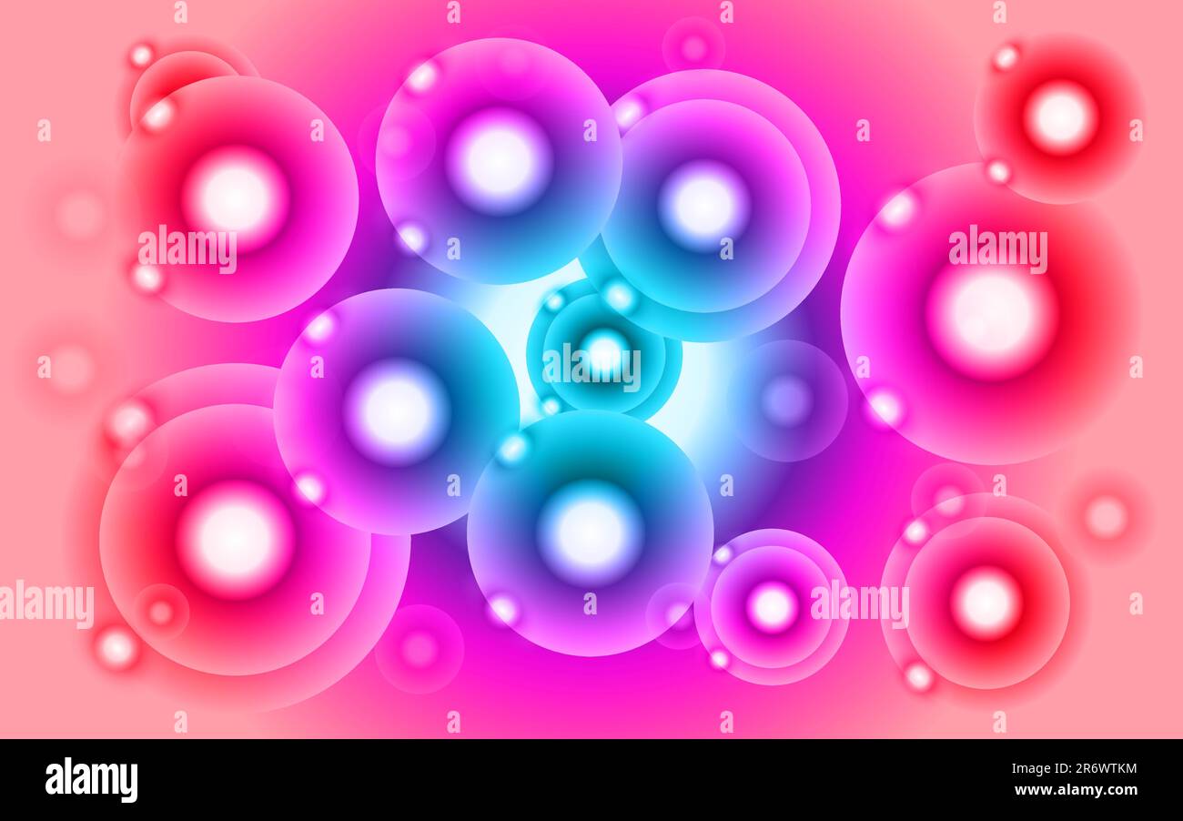 Abstract, multicolored, glittering, bright, beautiful, glowing circles ...