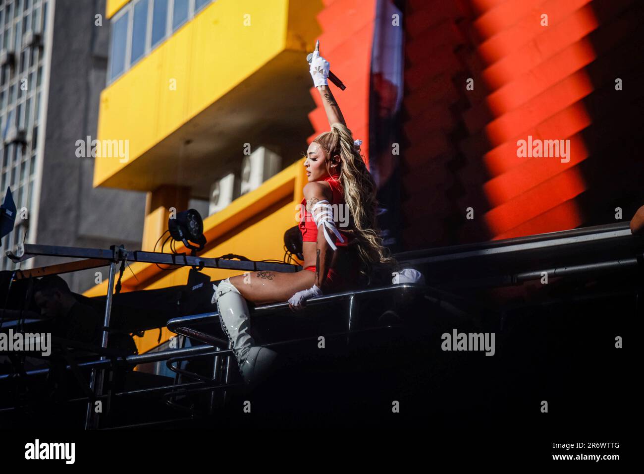 Brazilian singer Pabllo Vittar performs during the annual Gay Pride ...