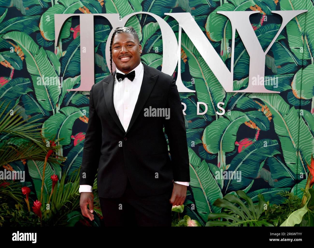 Former NFL player RK Russell arrives at the 76th annual Tony Awards on ...