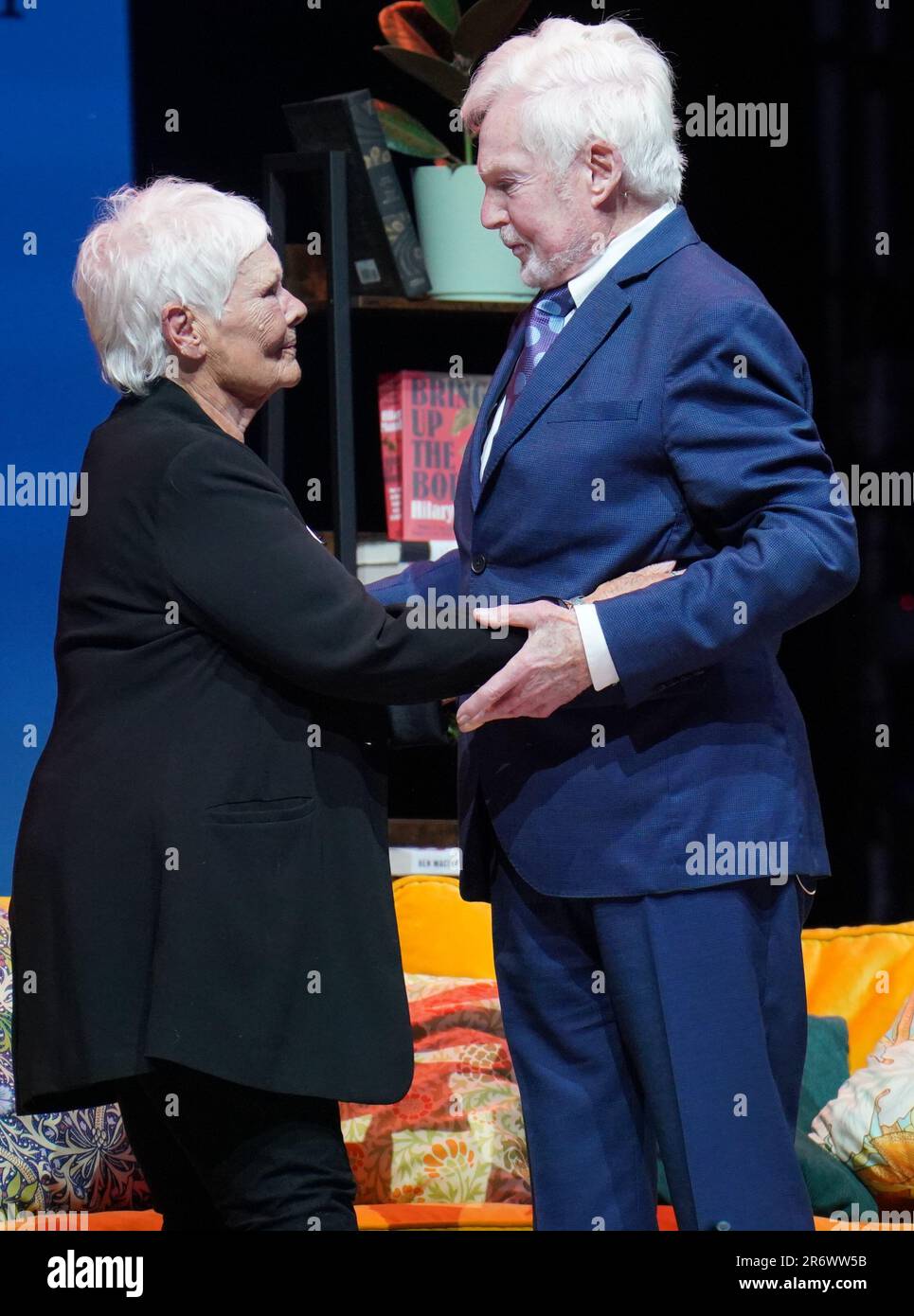 Dame Judi Dench and Derek Jacobi, during a reception with authors, actors and lovers of ...