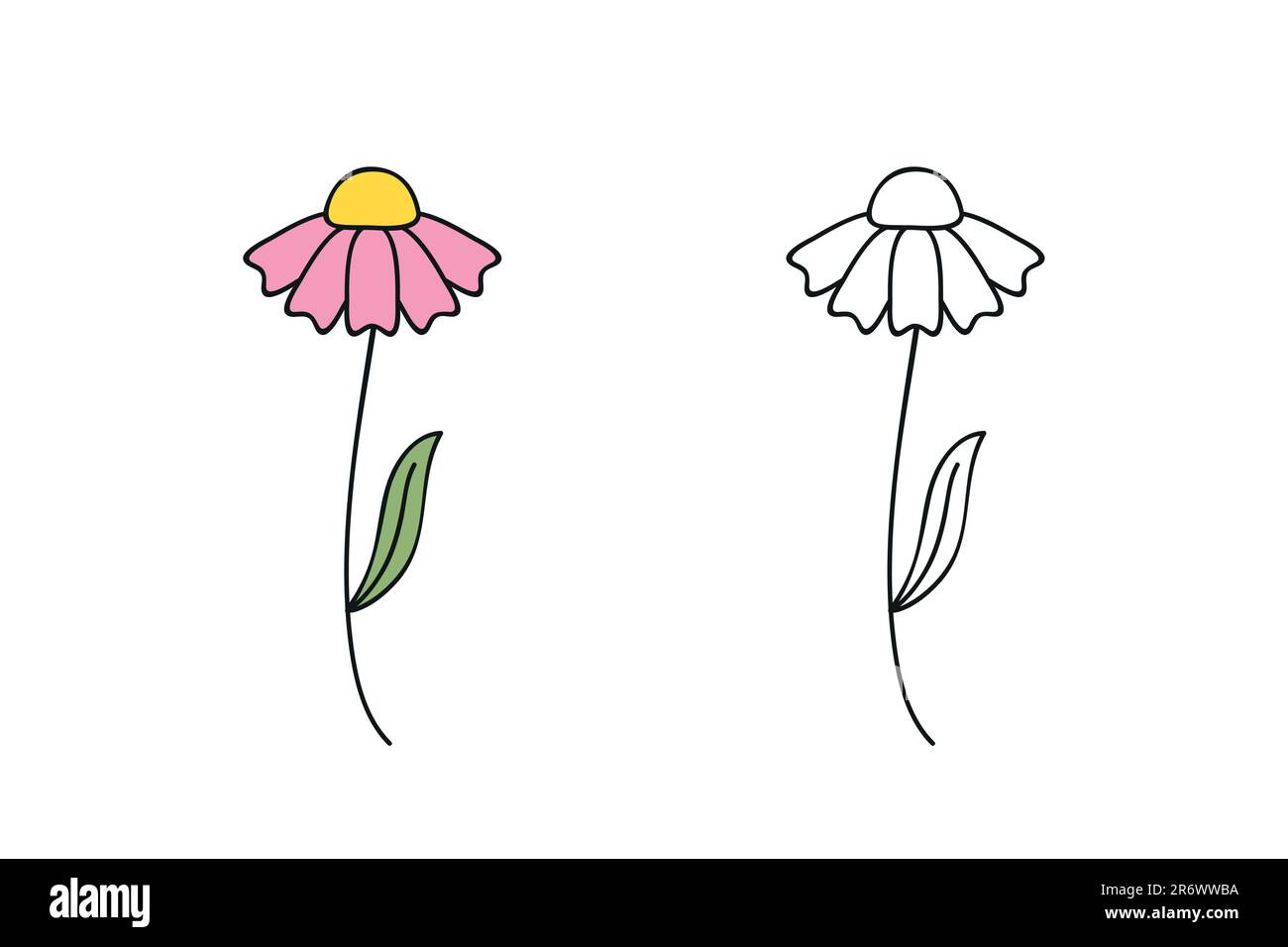 flower hand drawing outline for coloring book Stock Vector Image & Art ...