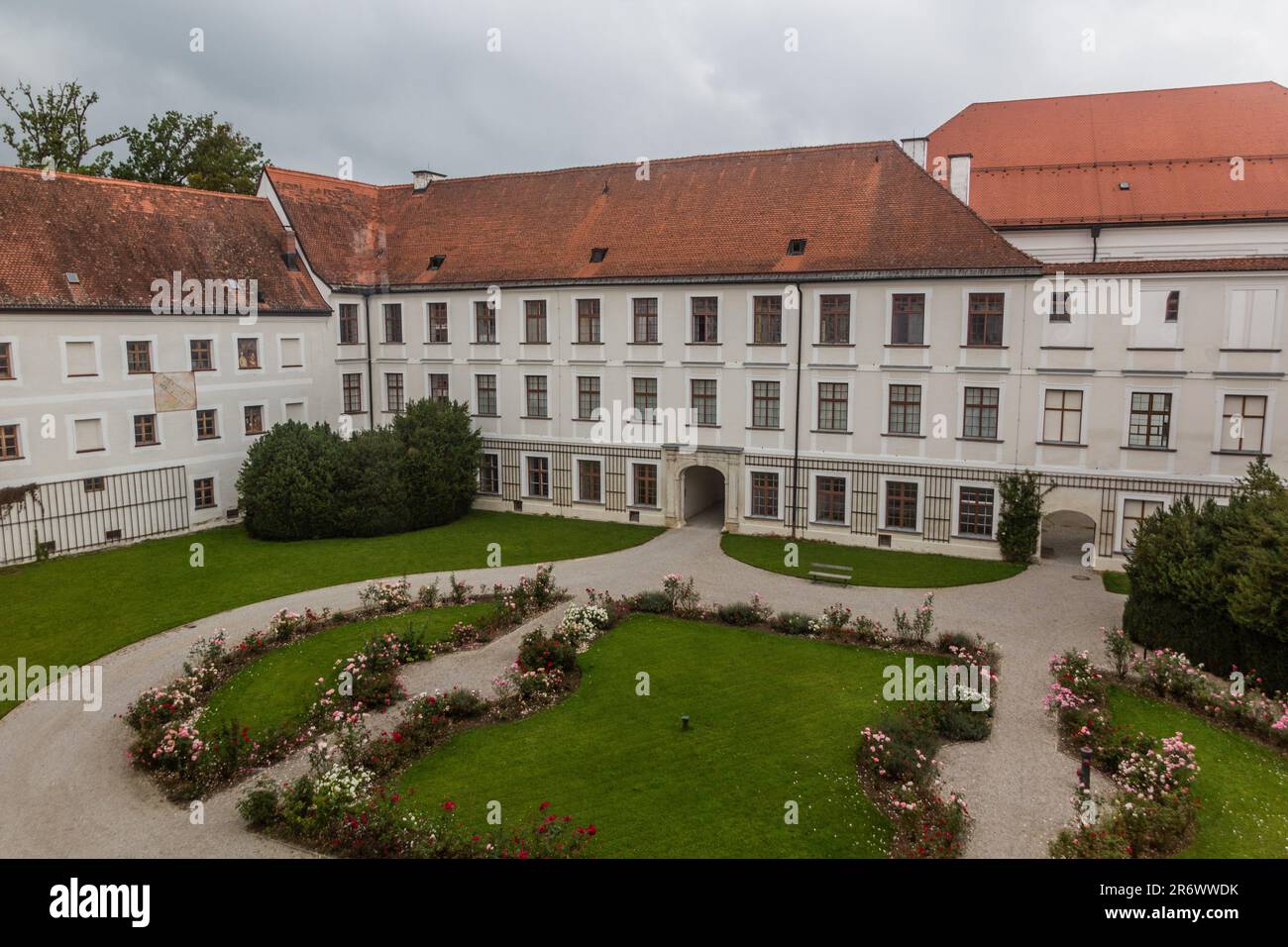 Augustinian monastery at Herreninsel island in Chiemsee lake, Bavaria ...