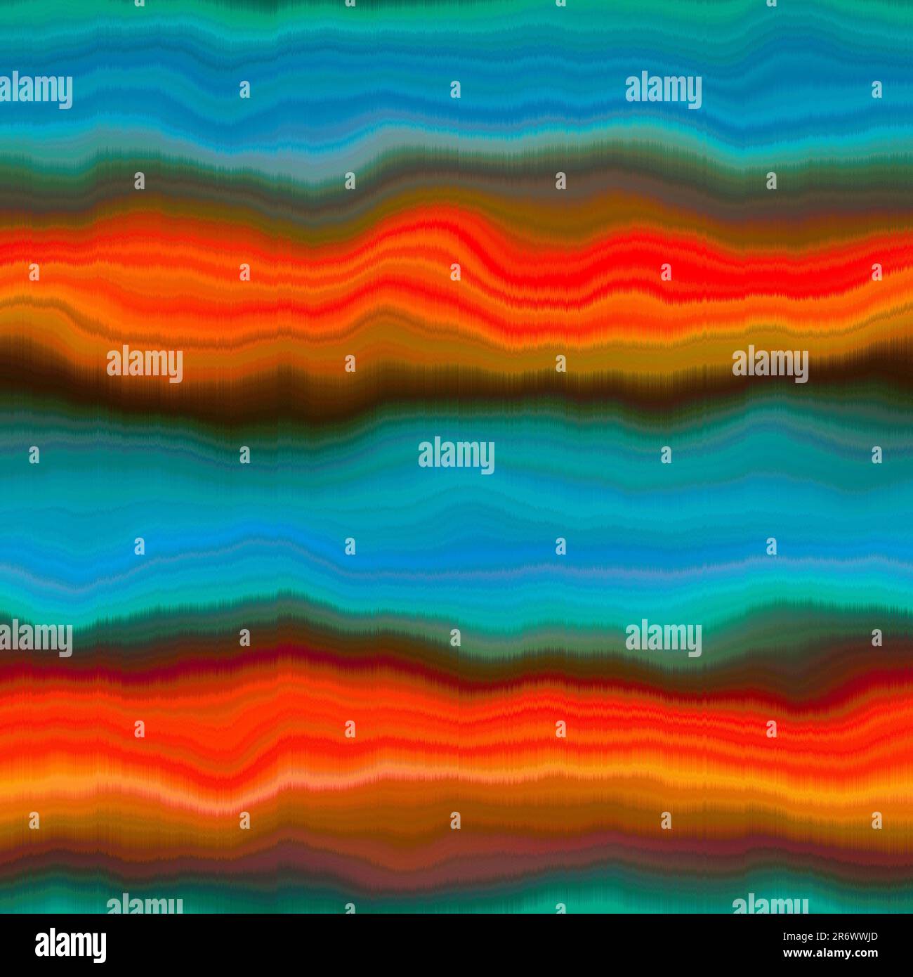 Vibrant tie dye wash stripe wave seamless pattern. Blurry fashion ...