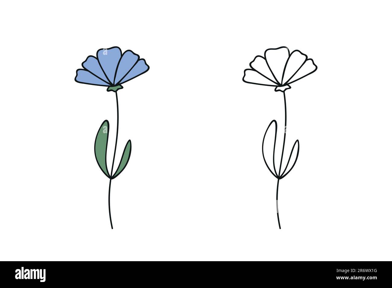 flower hand drawing outline for coloring book Stock Vector Image & Art ...