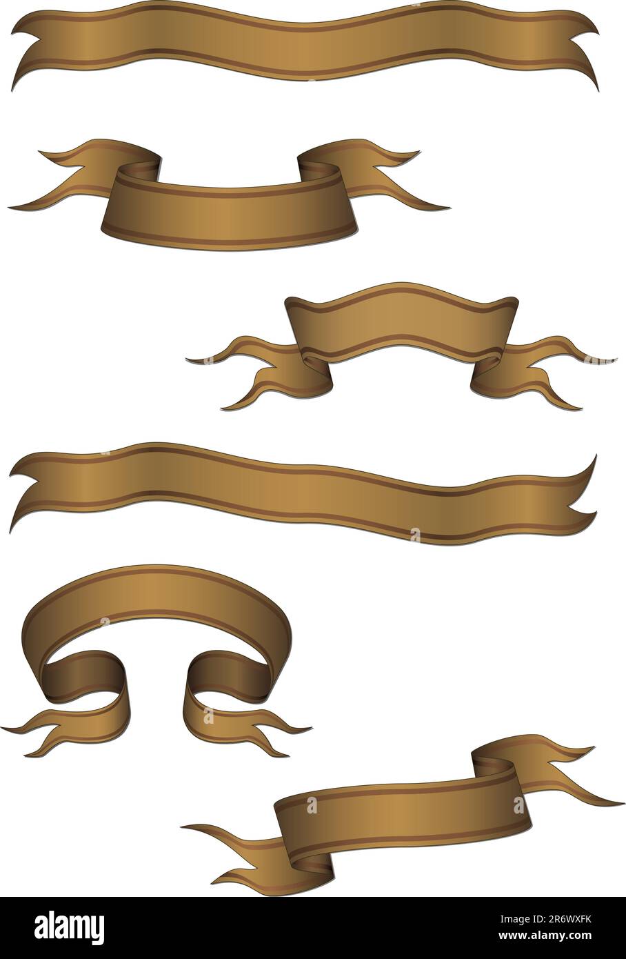 Biege ribbons set isolated over white background Stock Vector Image ...