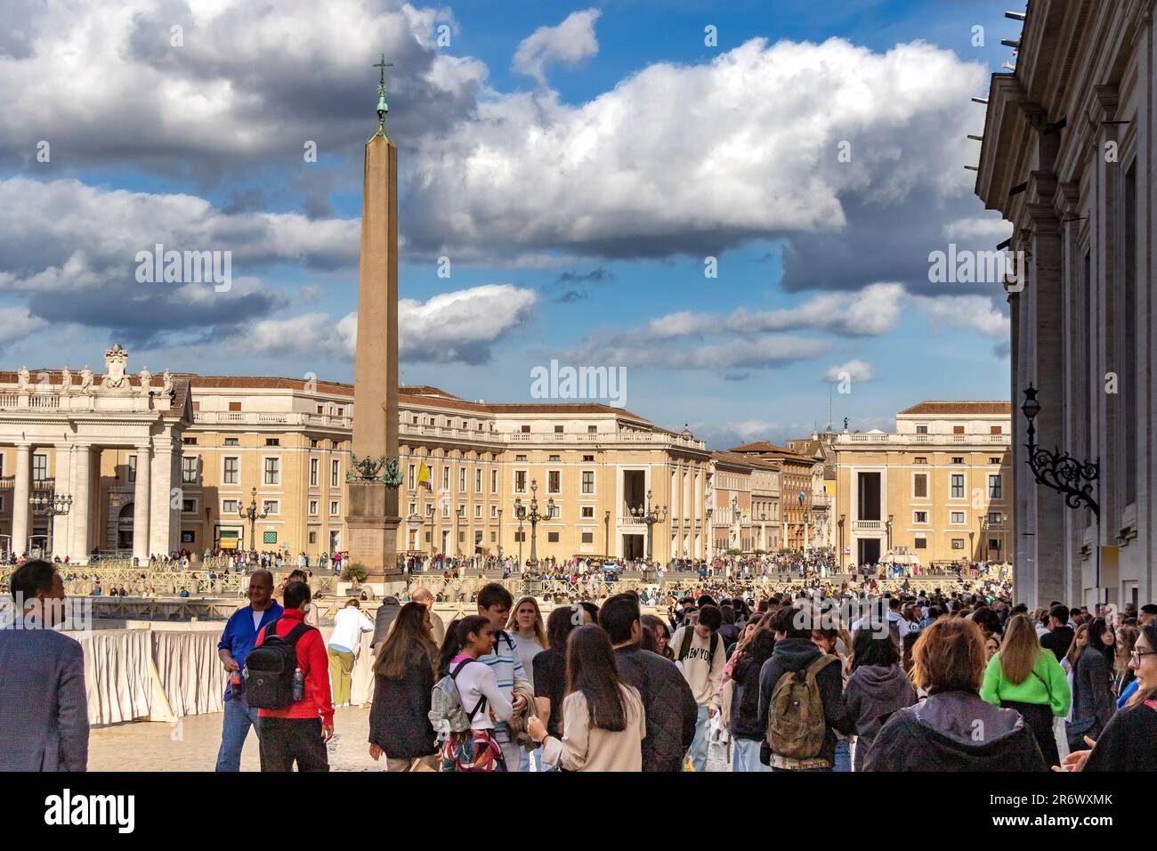 Crowds at St Peter's Square, a large plaza located directly in front of ...