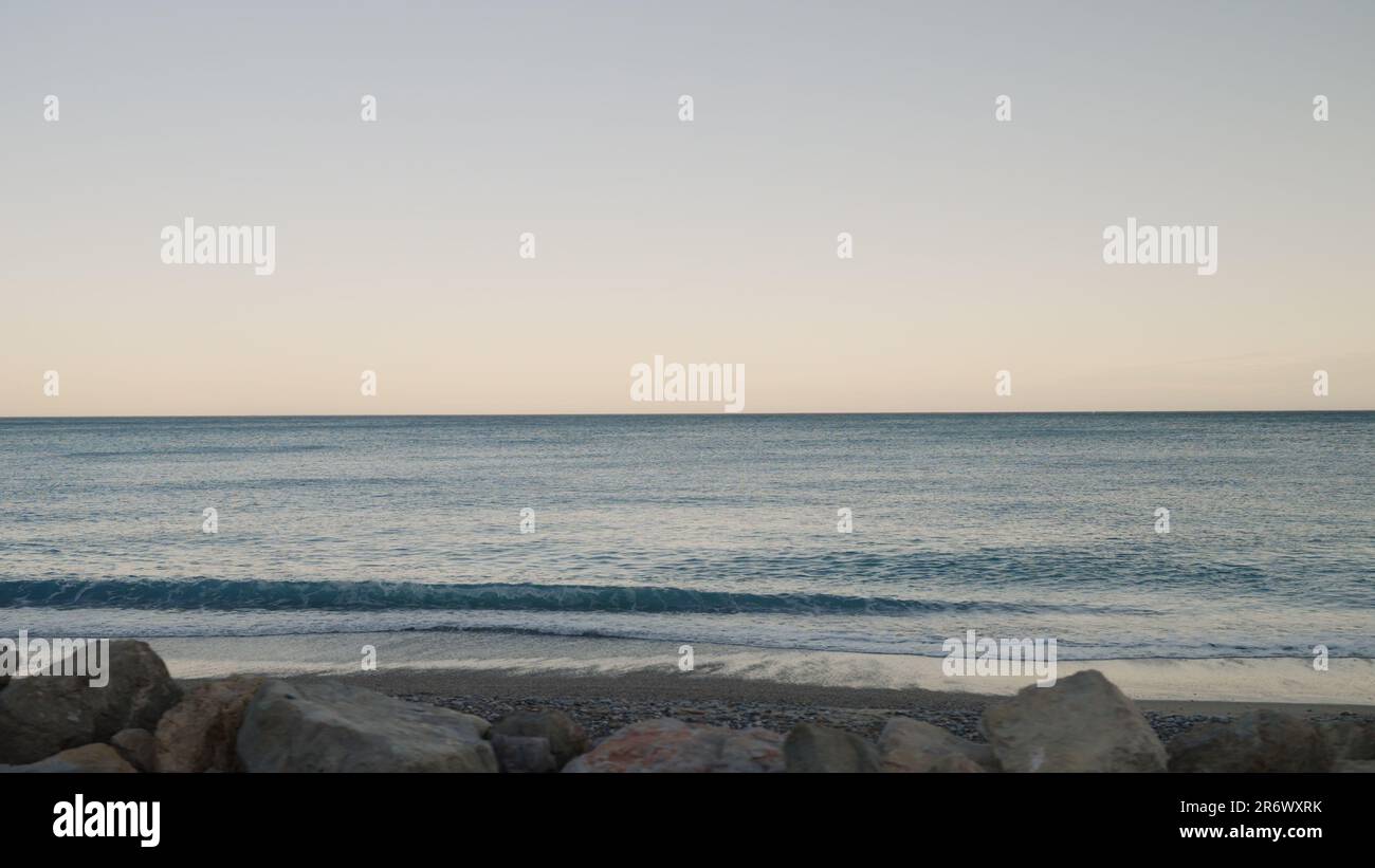 side view of Antibes beach, wide photo Stock Photo - Alamy