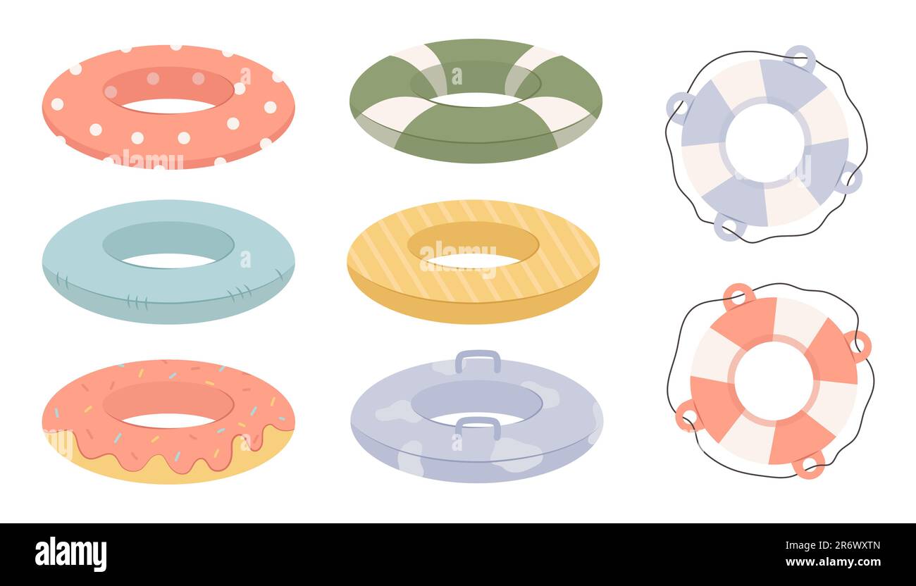 Summer pool rubber ring set Stock Vector Image & Art - Alamy