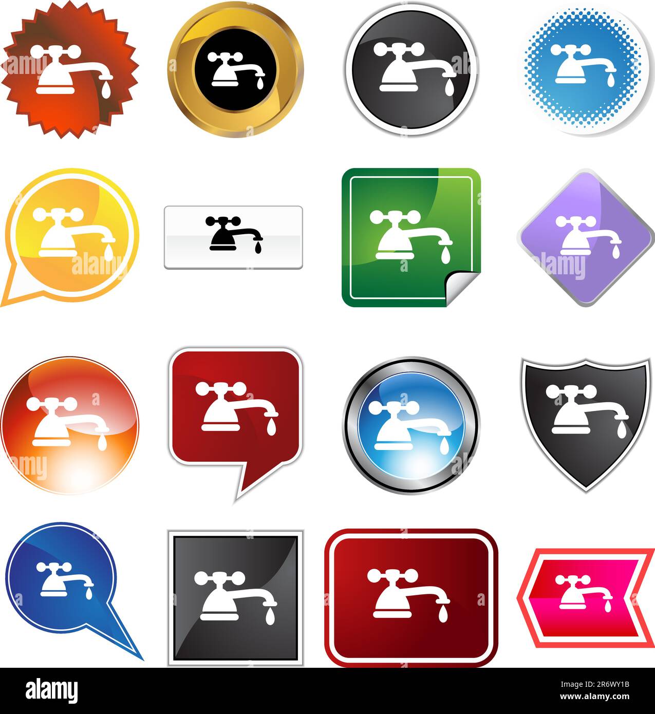 Gold faucet Stock Vector Images - Alamy