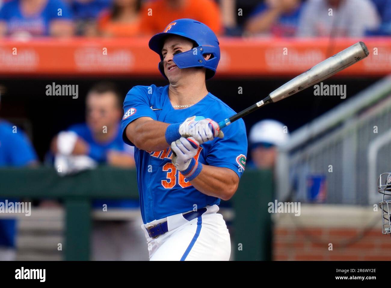 Florida's Wyatt Langford (36) bats against South Carolina in the first ...