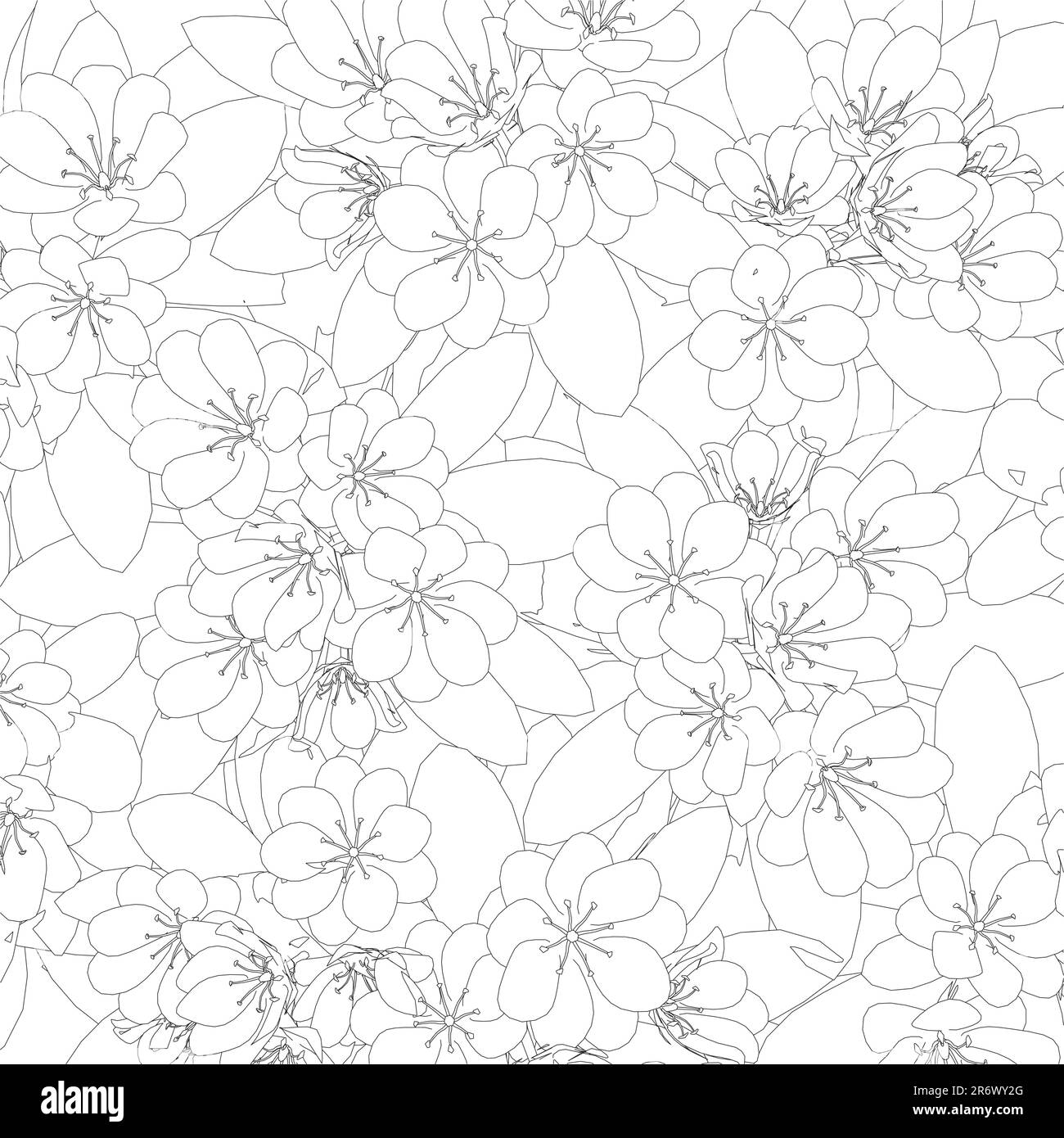 Contour Grass with herbs and wild flowers. Vector isolated silhouette ...