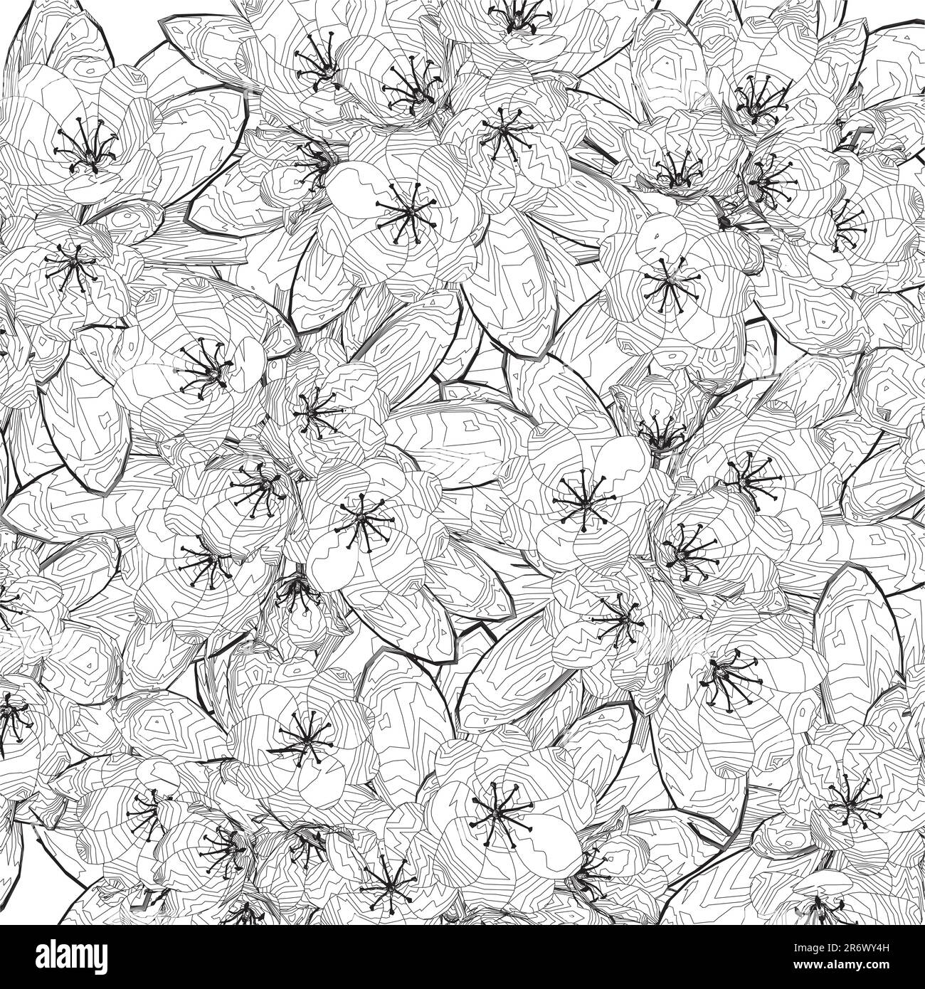 Contour Grass with herbs and wild flowers. Vector isolated silhouette ...