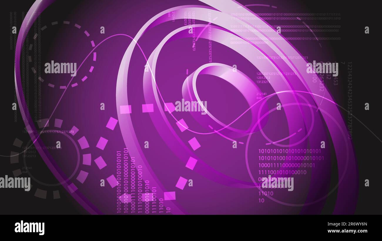 Violet abstract modern energy technology digital HUD display elements ...