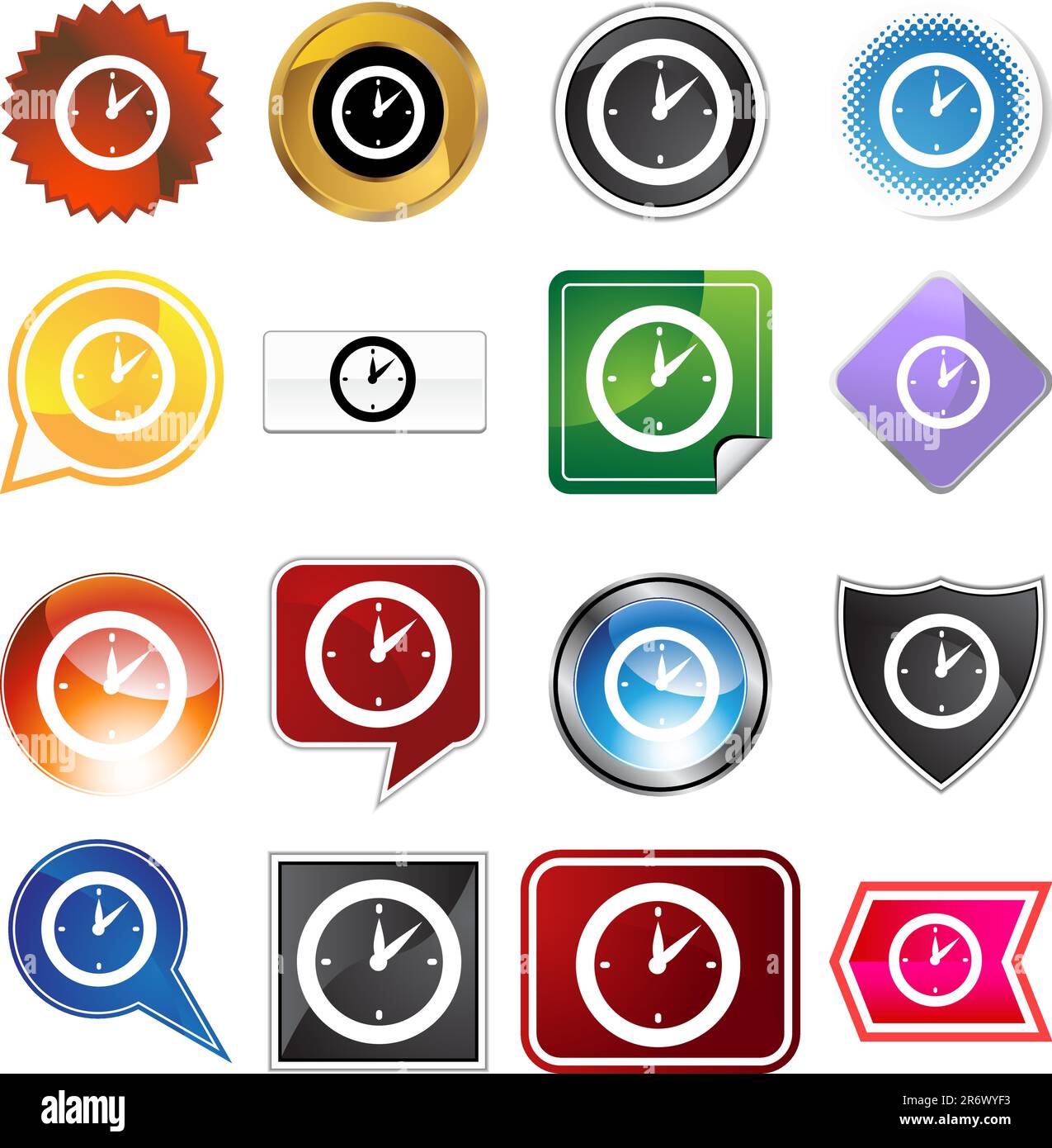 Clock Timer Icon Set Isolated On A White Background Stock Vector Image