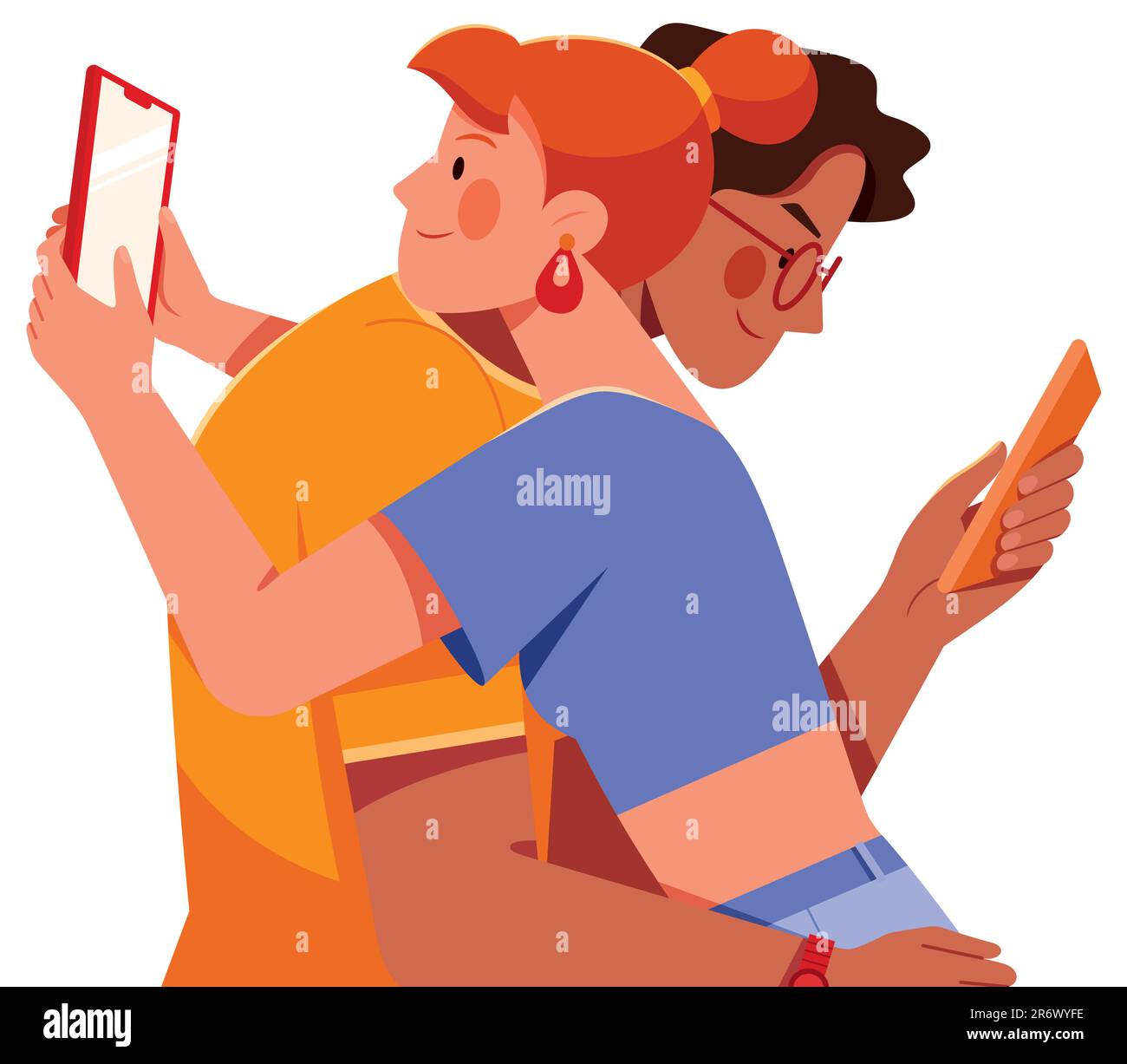 Smartphone Addiction Concept on White Stock Vector Image & Art - Alamy