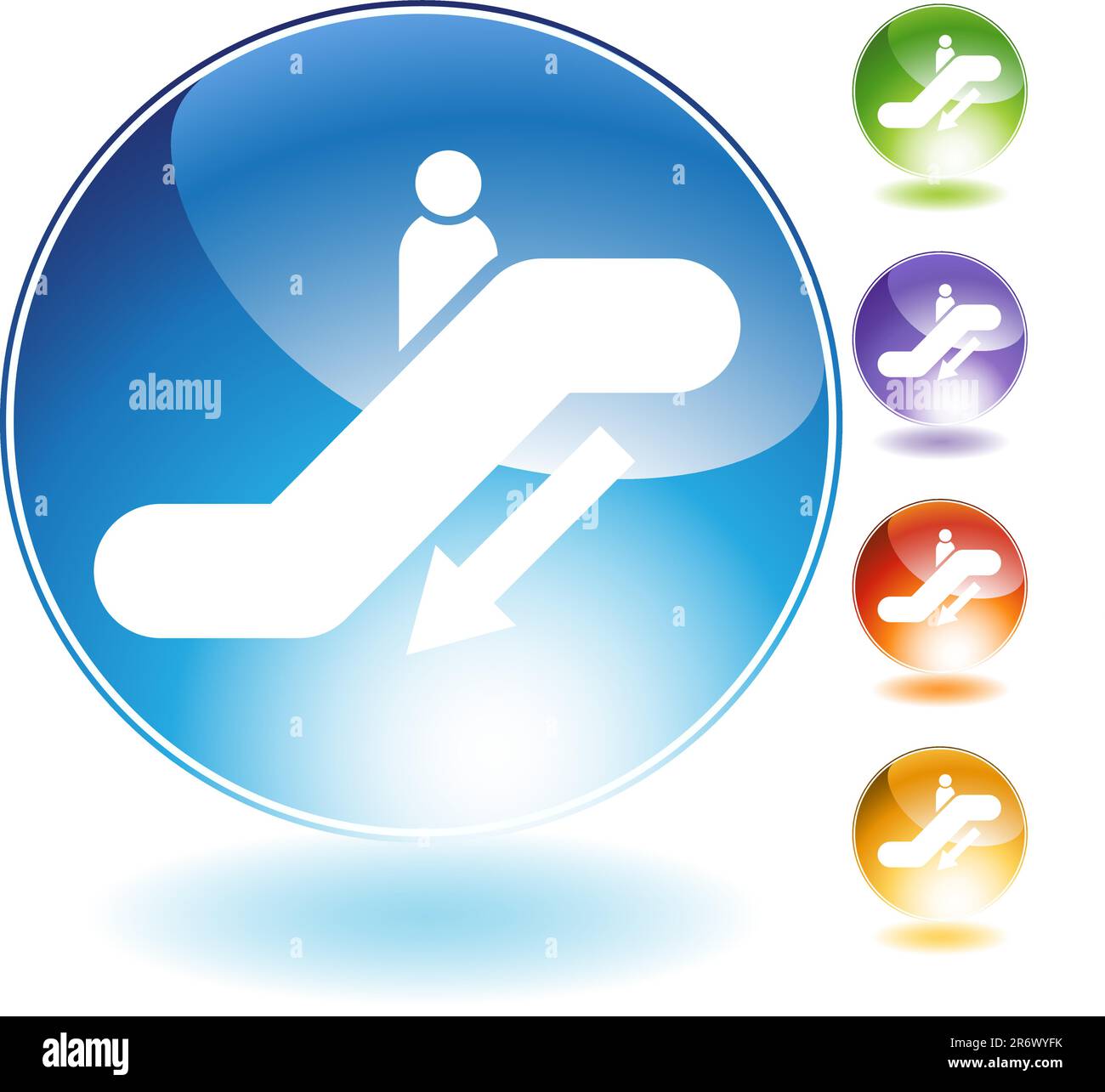 Down escalator Stock Vector Images - Alamy