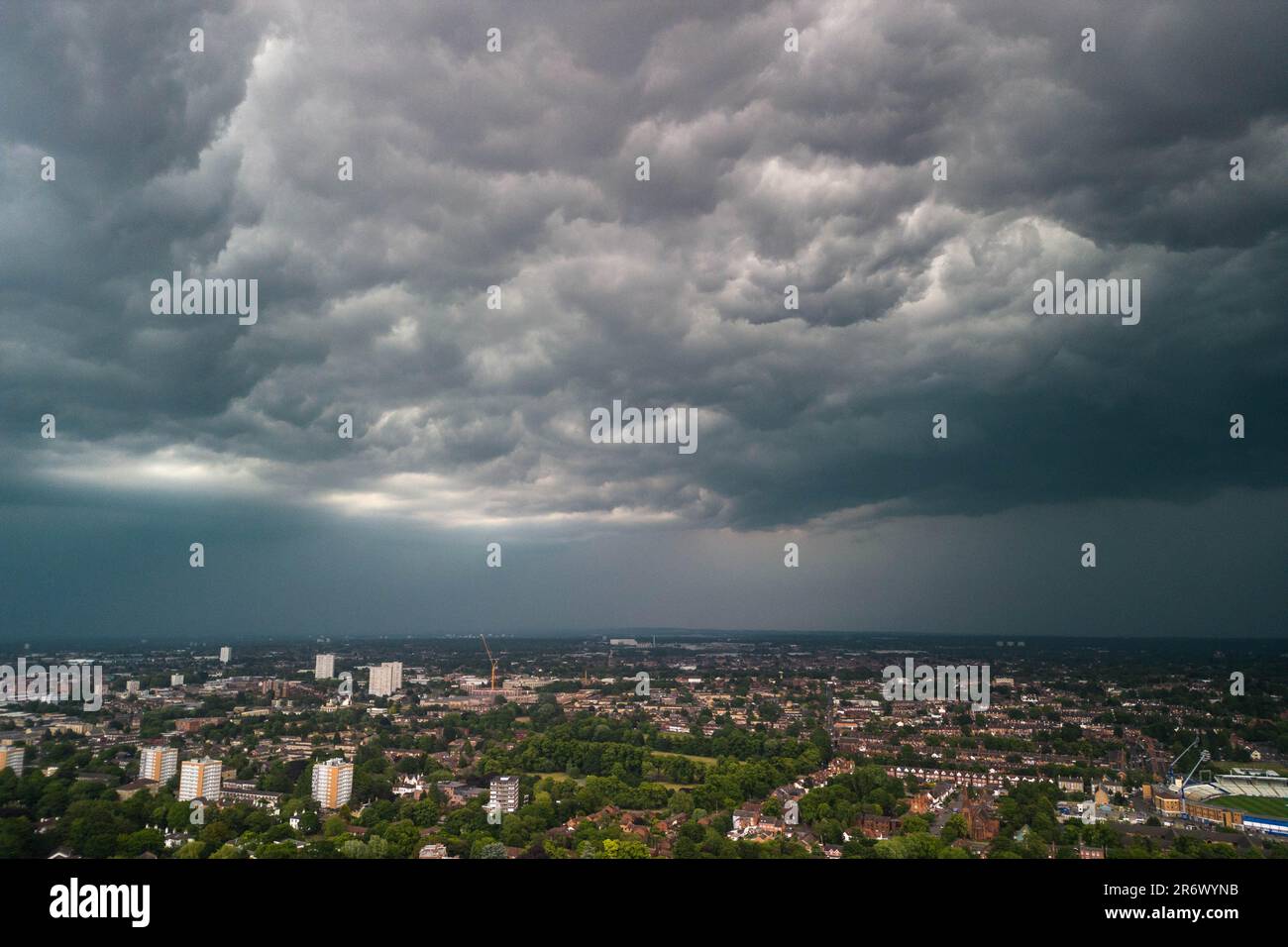 Birmingham 11th June 2023 - A large ominous storm cloud encroached the ...