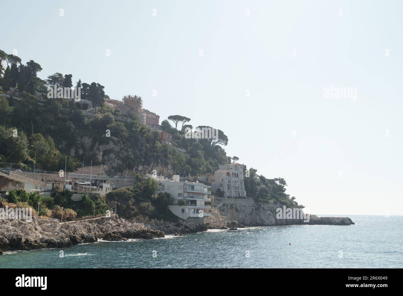 Nice, France - Circa March, 2023: Nice hillf and cliffs with houses on ...