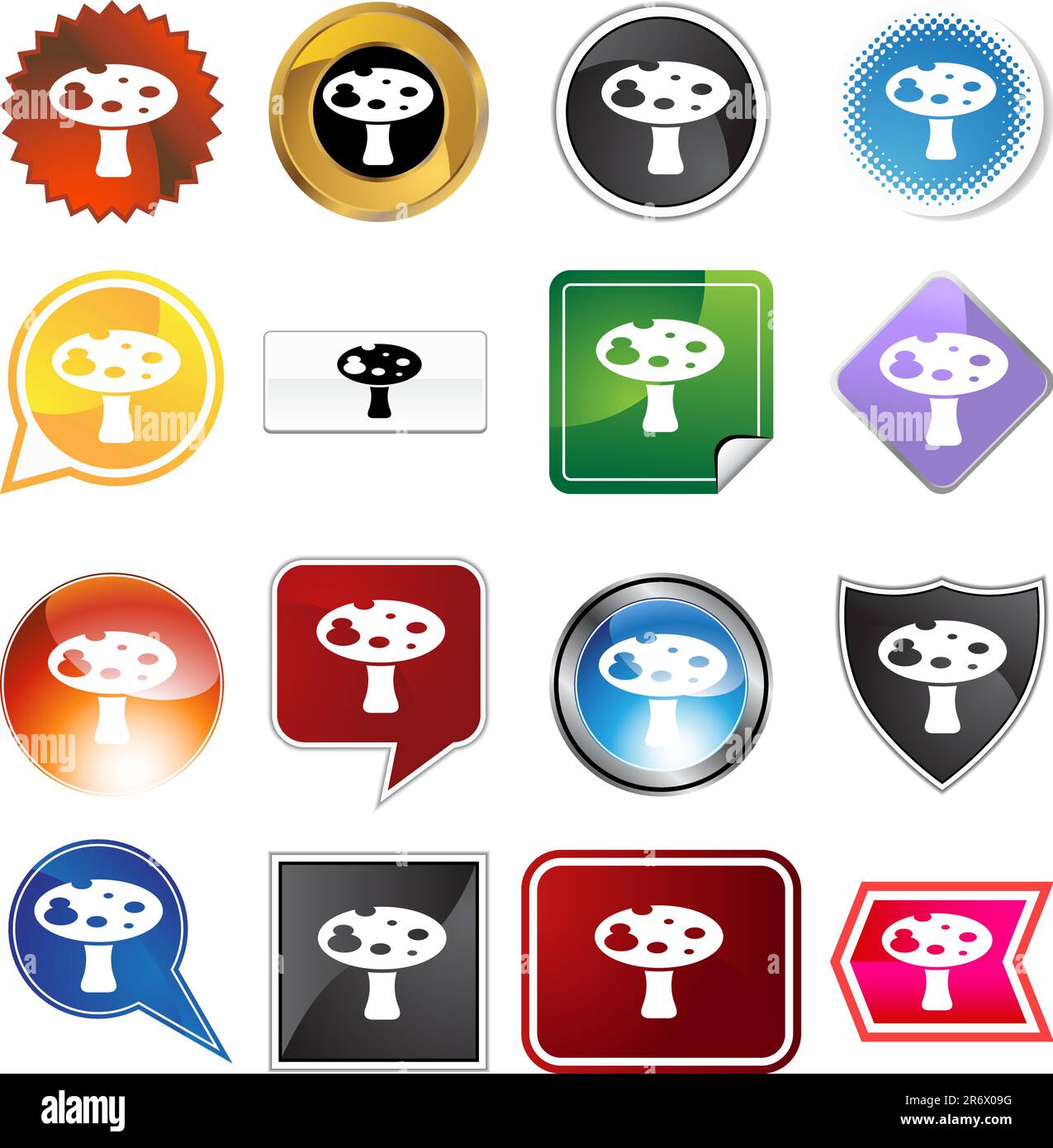 Mushroom icon set isolated on a white background Stock Vector Image ...