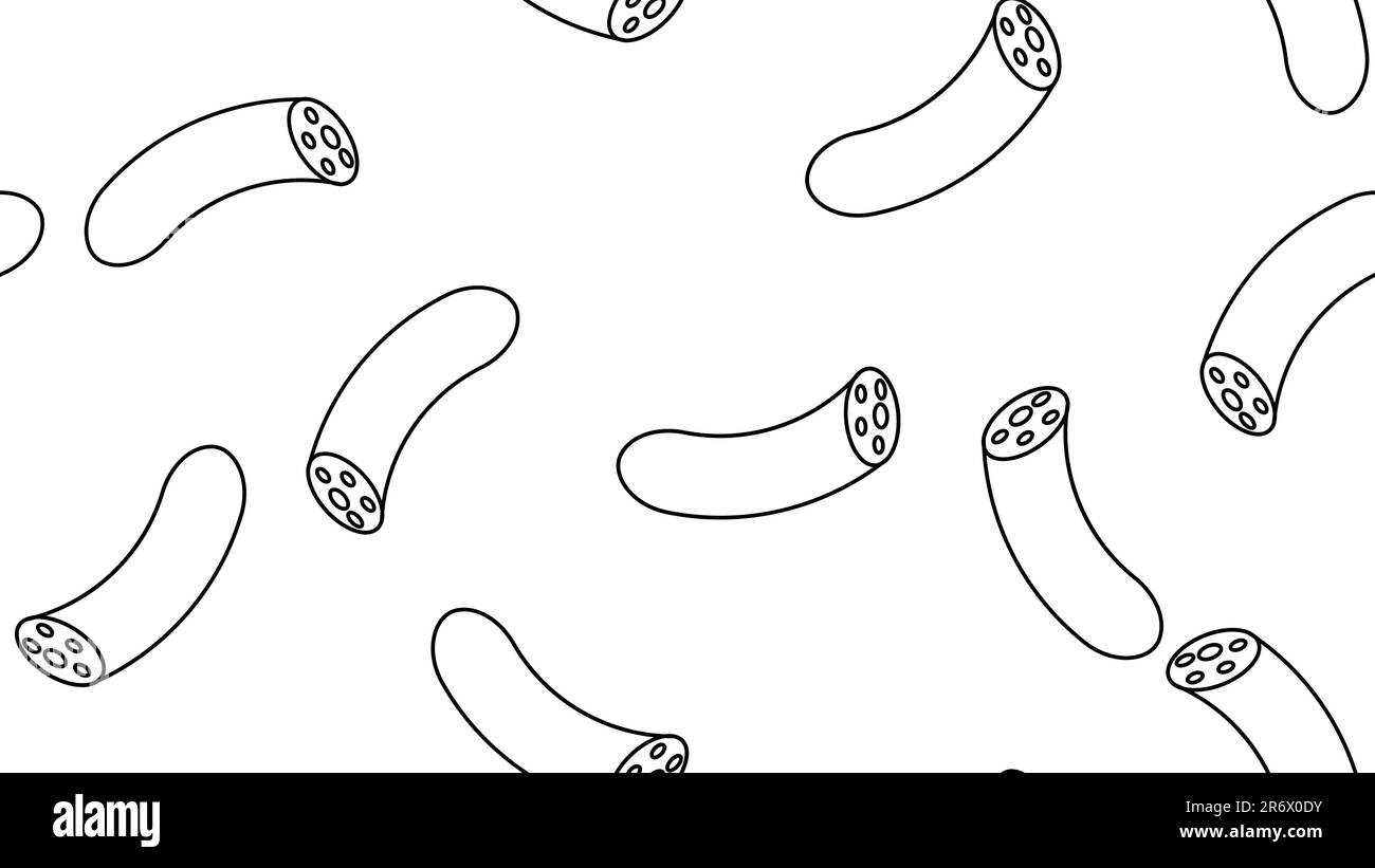 salami on white background, vector illustration, pattern. semicircular ...