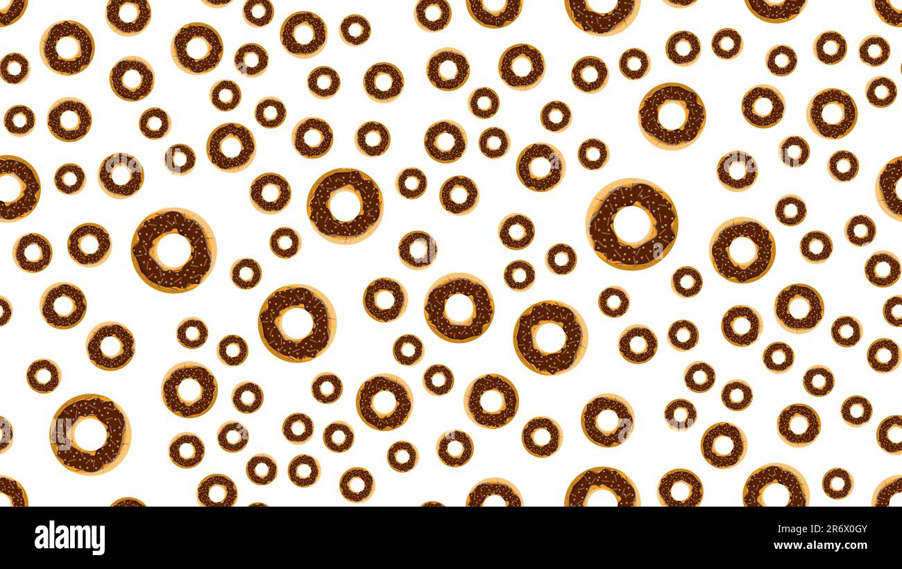 Seamless pattern, texture of round sweet tasty hearty hot fresh donuts ...