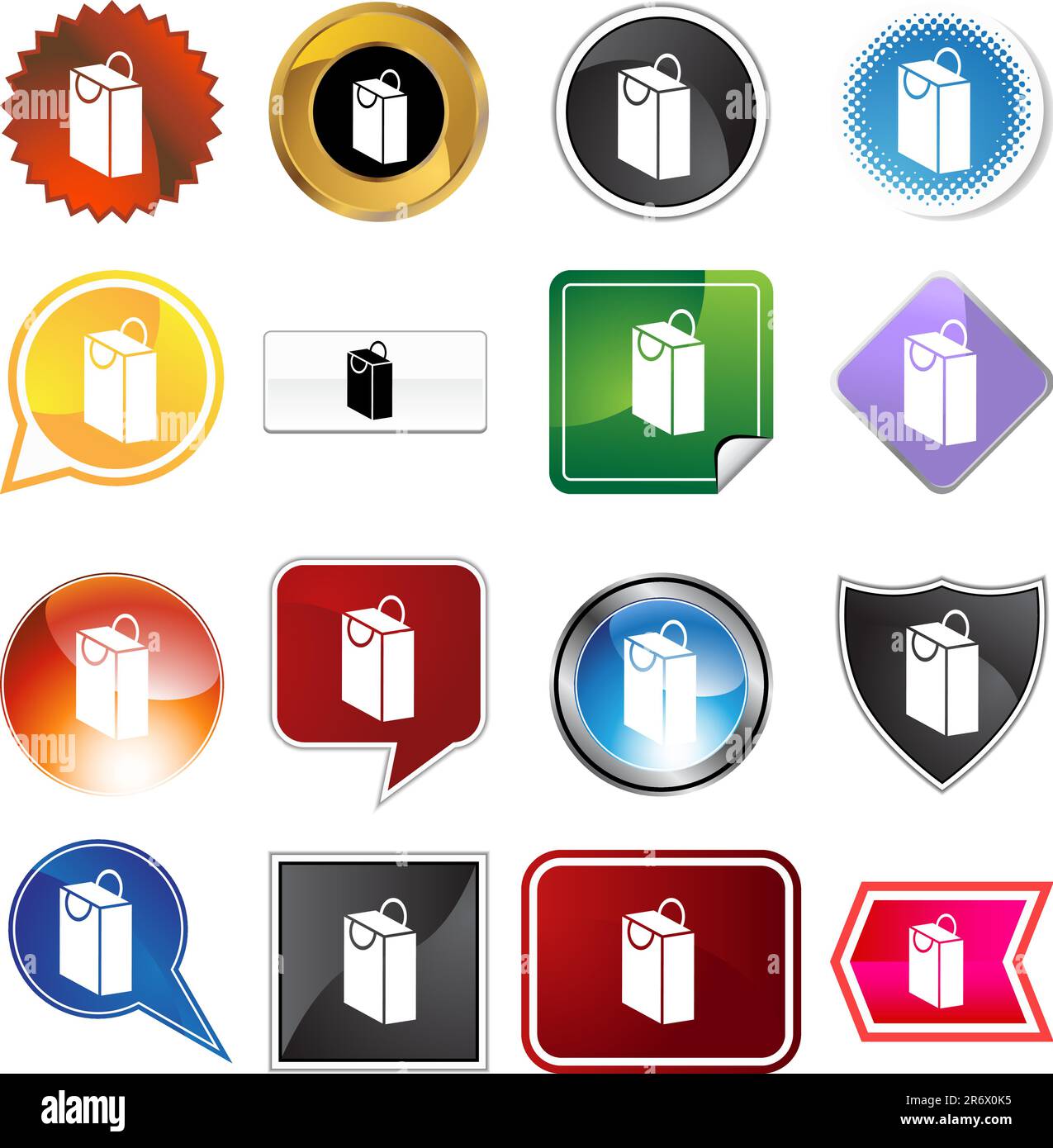 Bag icon set isolated on a white background Stock Vector Image & Art ...