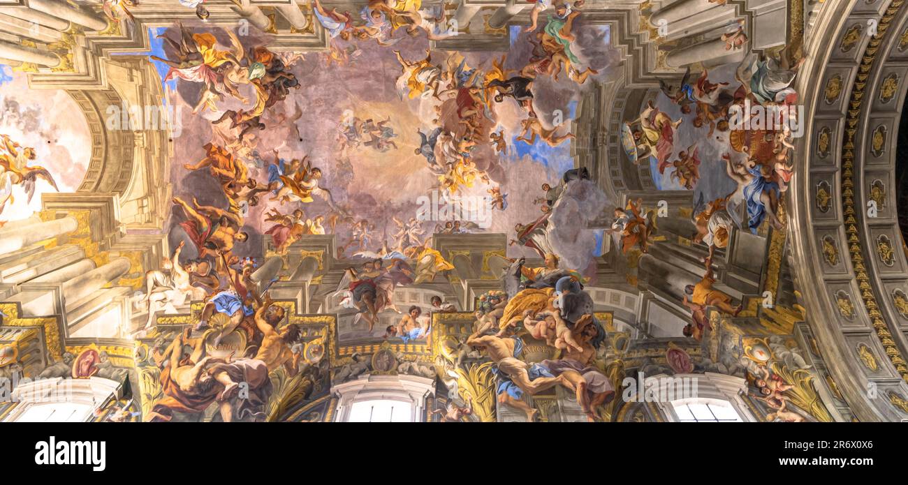 The beautifully decorated ceiling of The Church of St. Ignatius of ...