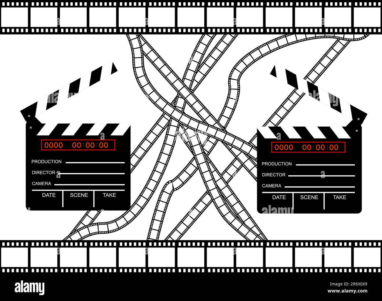 cinemas clapper with film frame Stock Vector Image & Art - Alamy