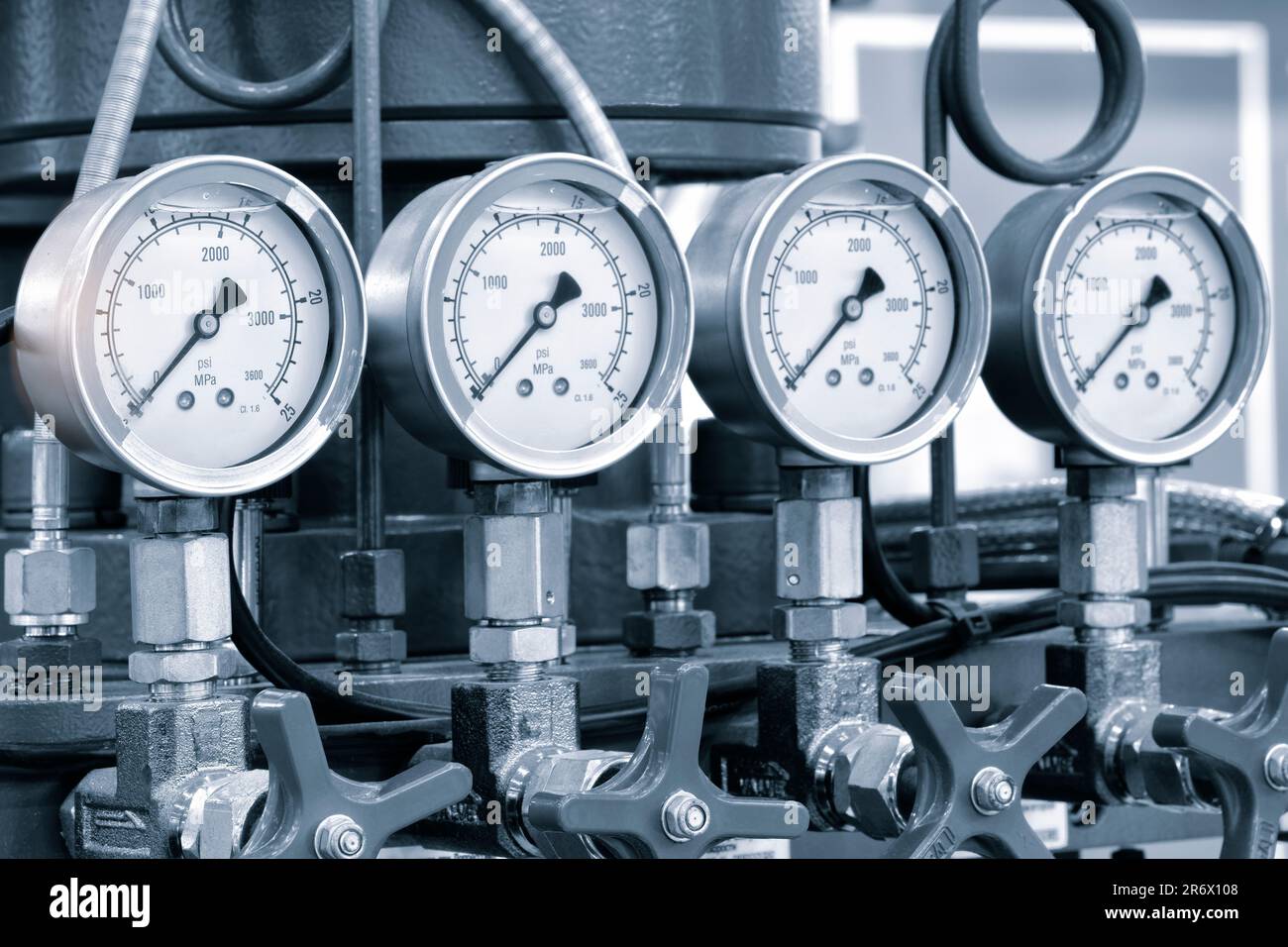 Industrial concept. equipment of the boiler-house, - valves, tubes ...