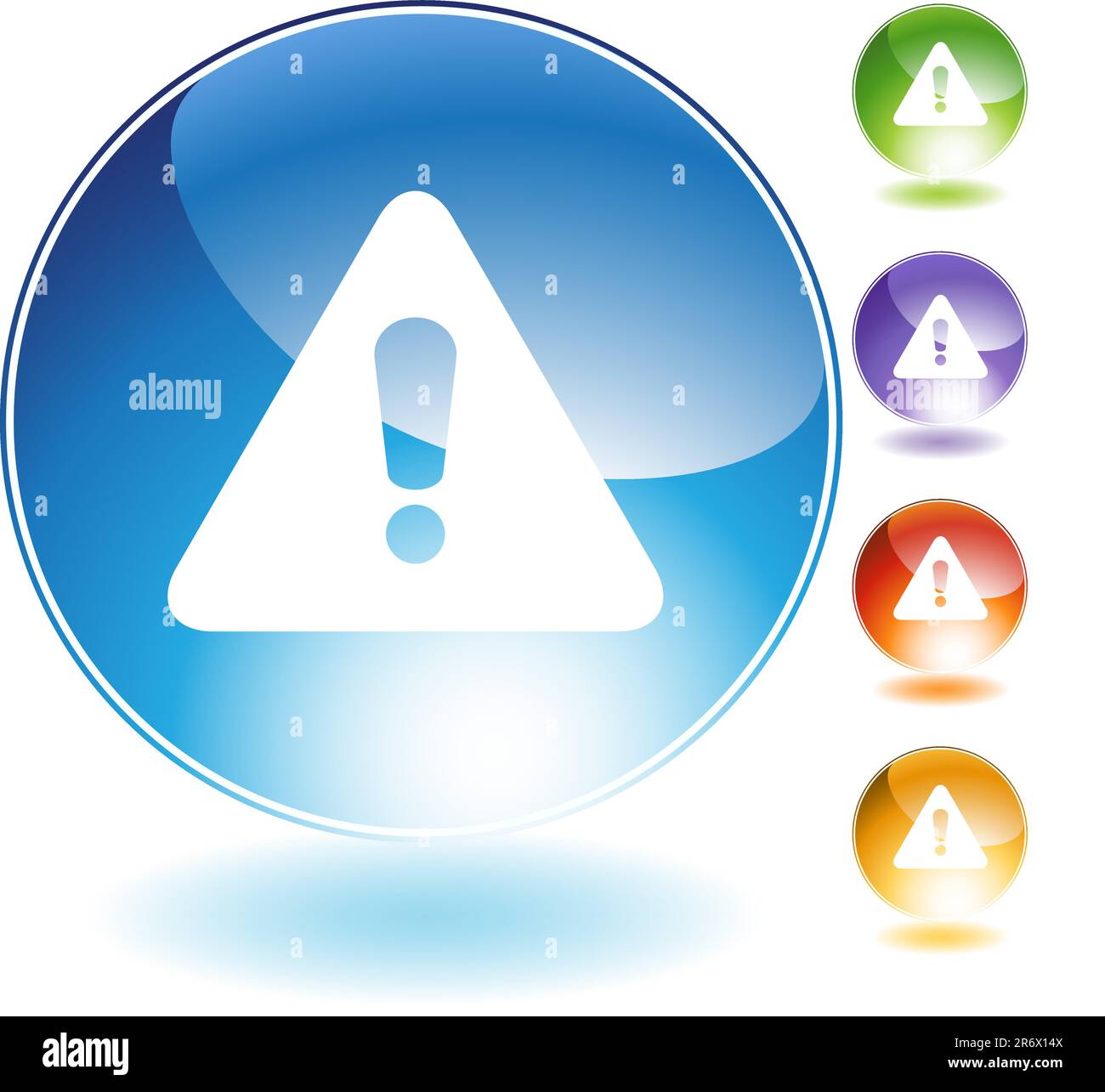 Warning crystal icon isolated on a white background Stock Vector Image ...