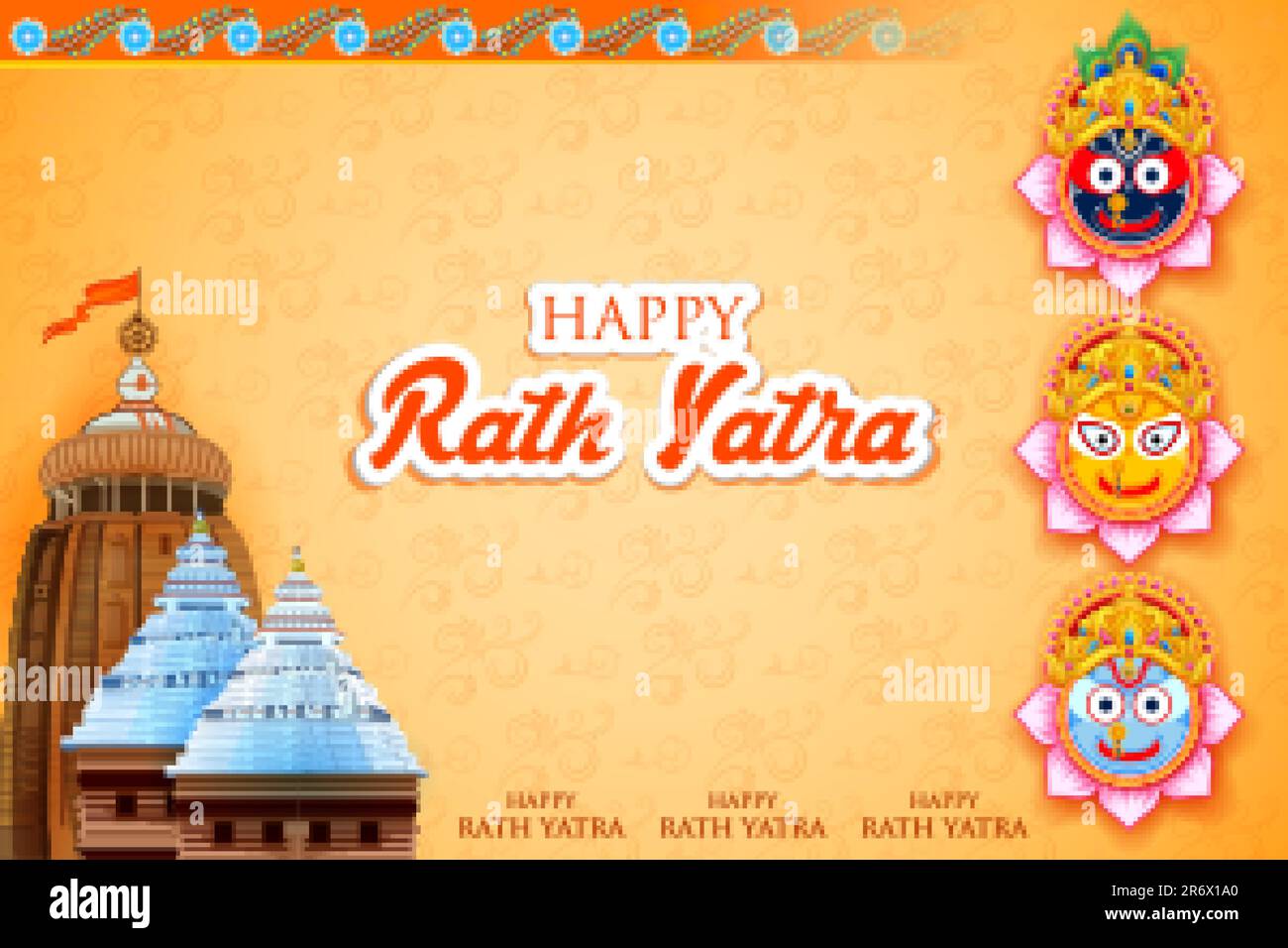 illustration of Lord Jagannath, Balabhadra and Subhadra on annual ...