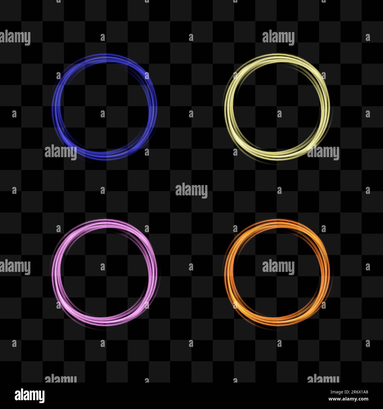 Vector Colored Blurred Frames Set on Dark Background. Cartoon Colorful ...