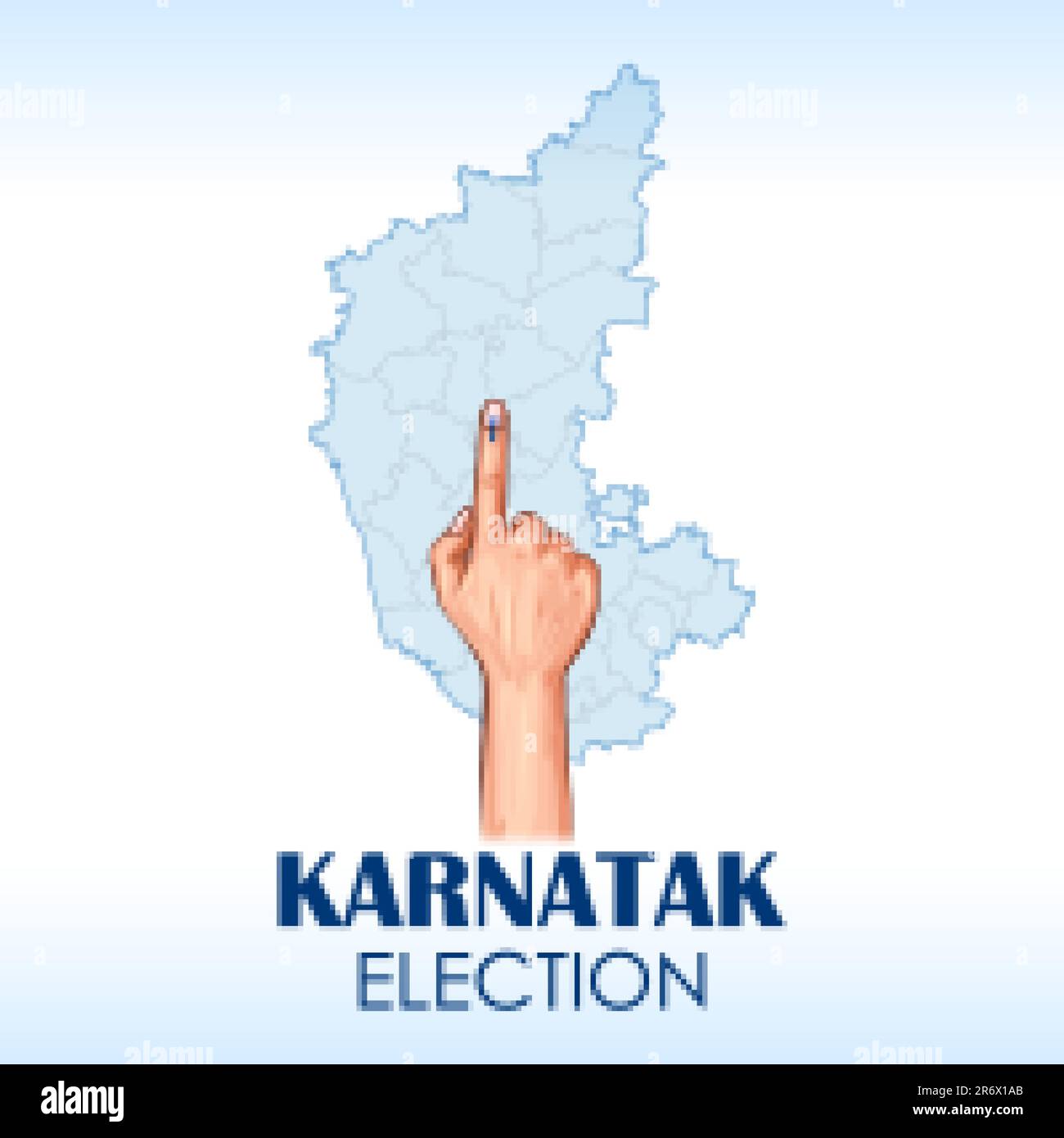 illustration of different people showing voting finger for Karnataka ...