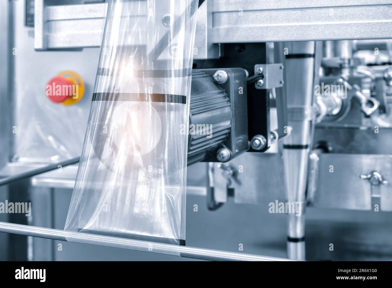 Automatic industrial machine for plastic packaging with light effect of ...