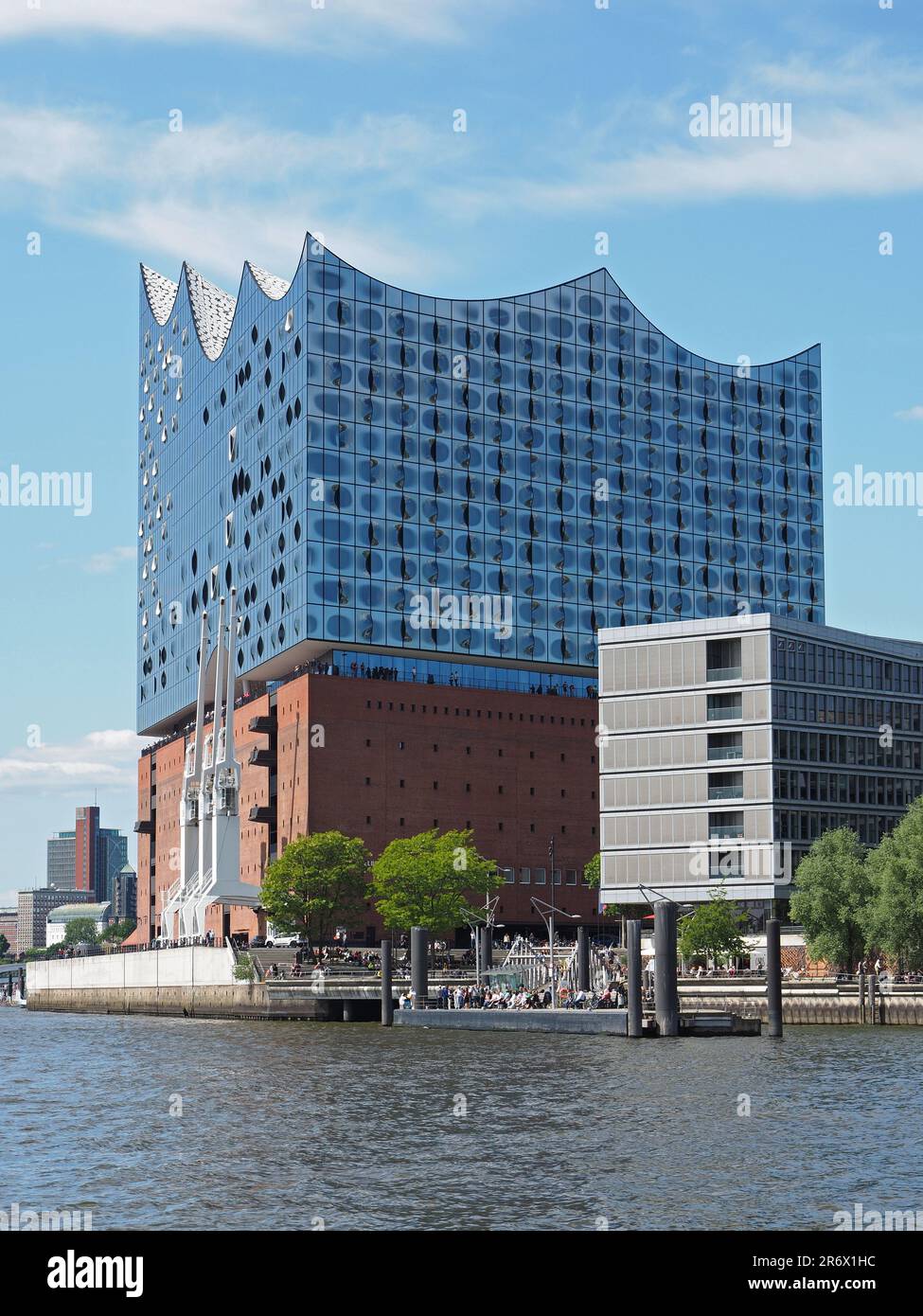 Elbphilharmonie concert hall in Hamburg, Germany, seen from the Elbe ...